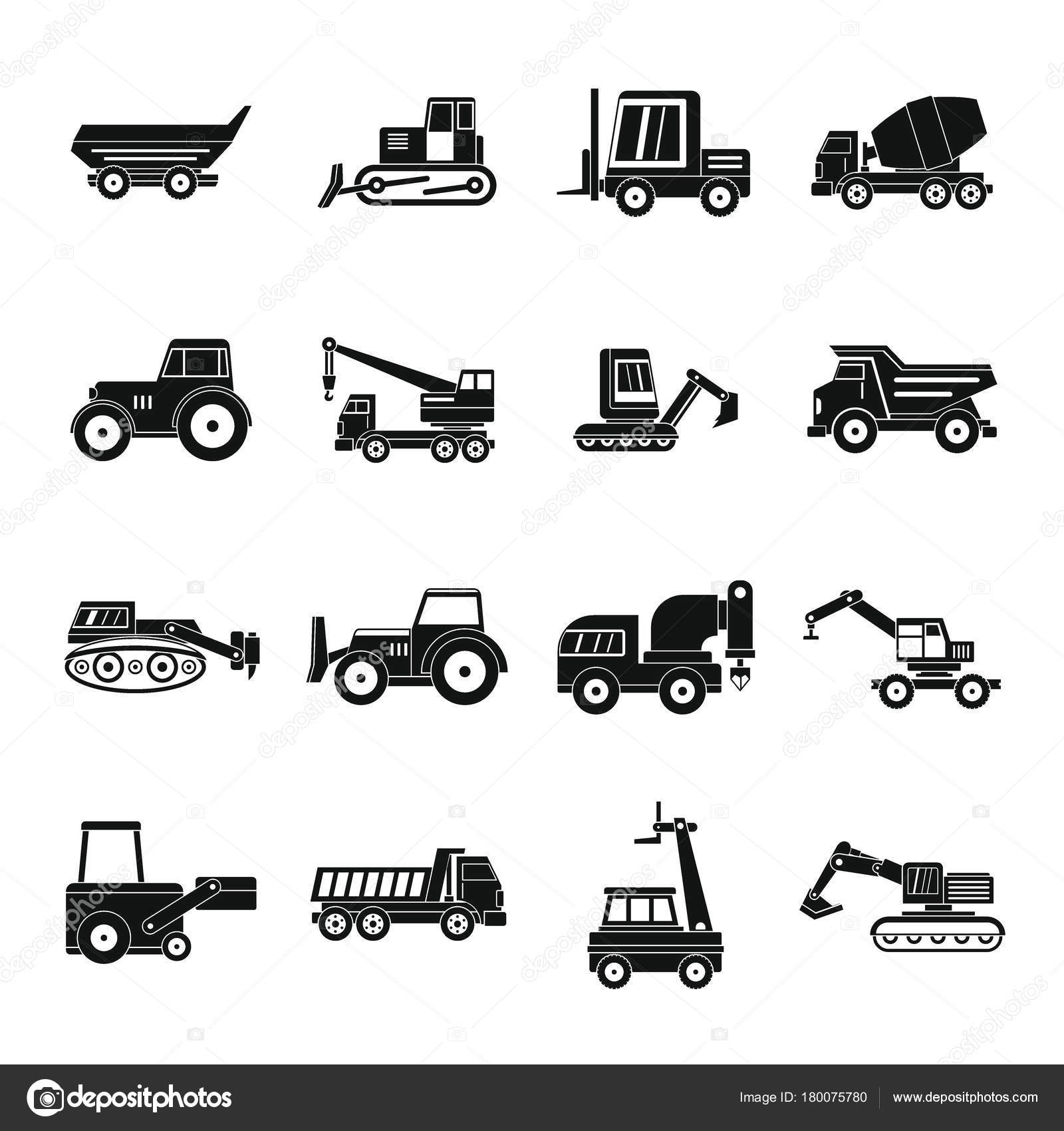Building vehicles icons set, simple style — Stock Vector © ylivdesign ... Building vehicles icons set, simple style — Stock Vector © ylivdesign ...