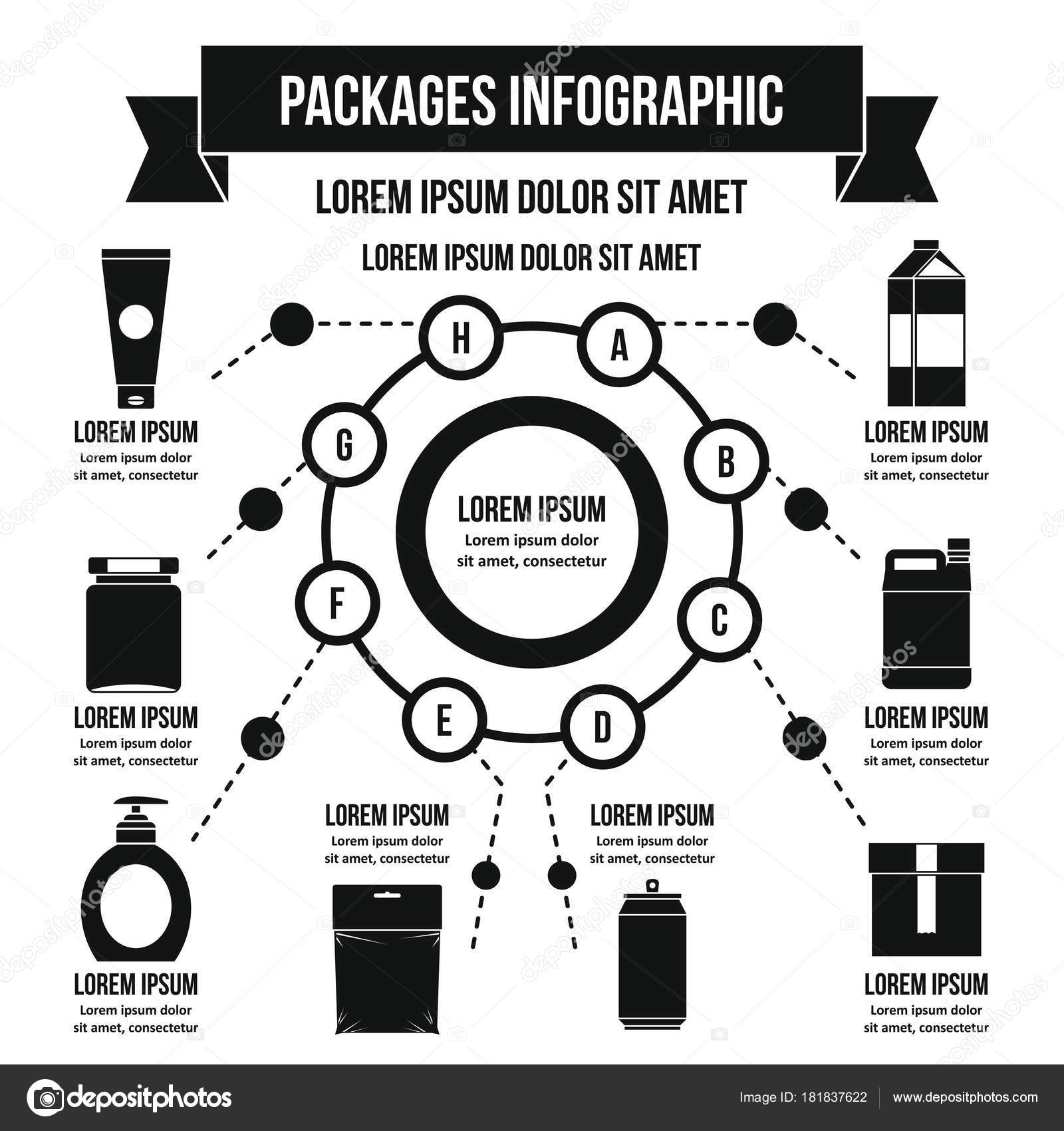 Packages infographic concept, simple style — Stock Vector © ylivdesign ...