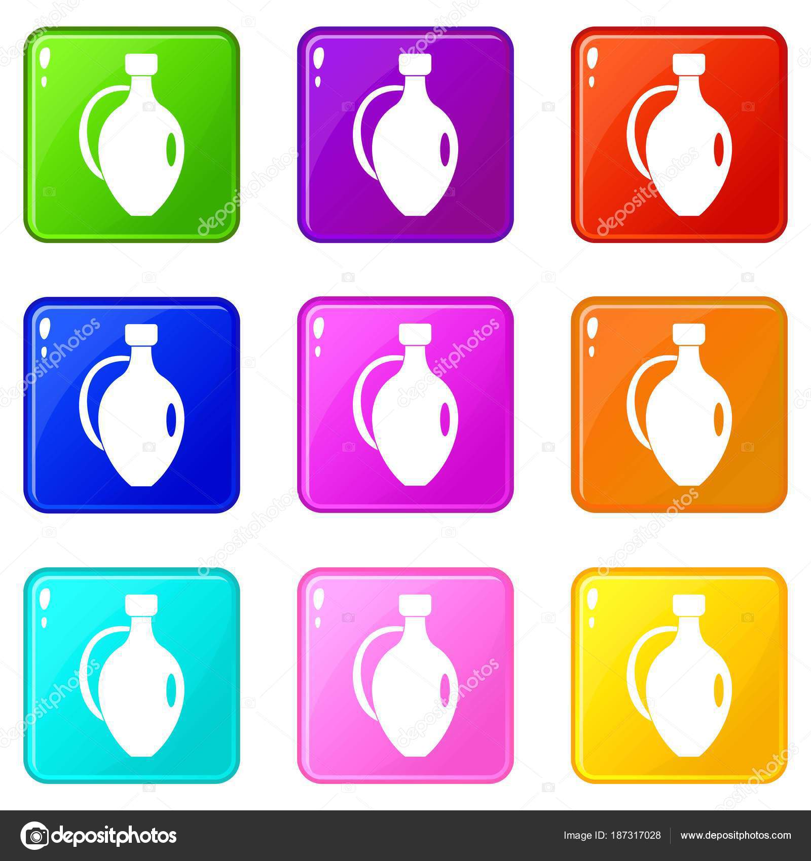 Clay jug icons 9 set Stock Vector by ©ylivdesign 187317028