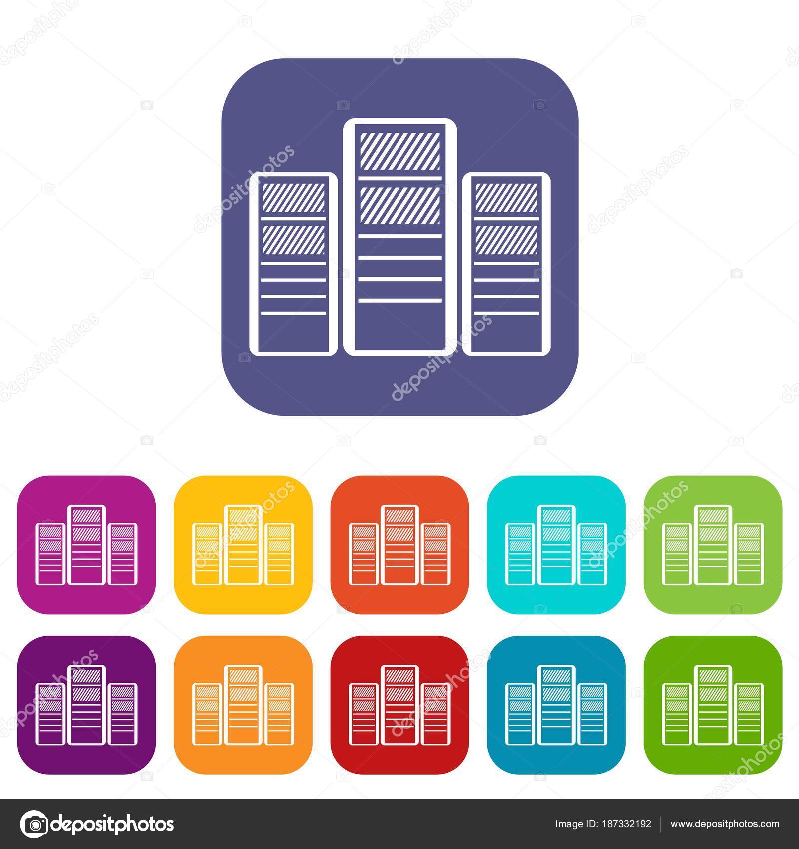 Datenbank Server Icons Set — Stockvektor © Ylivdesign 187332192