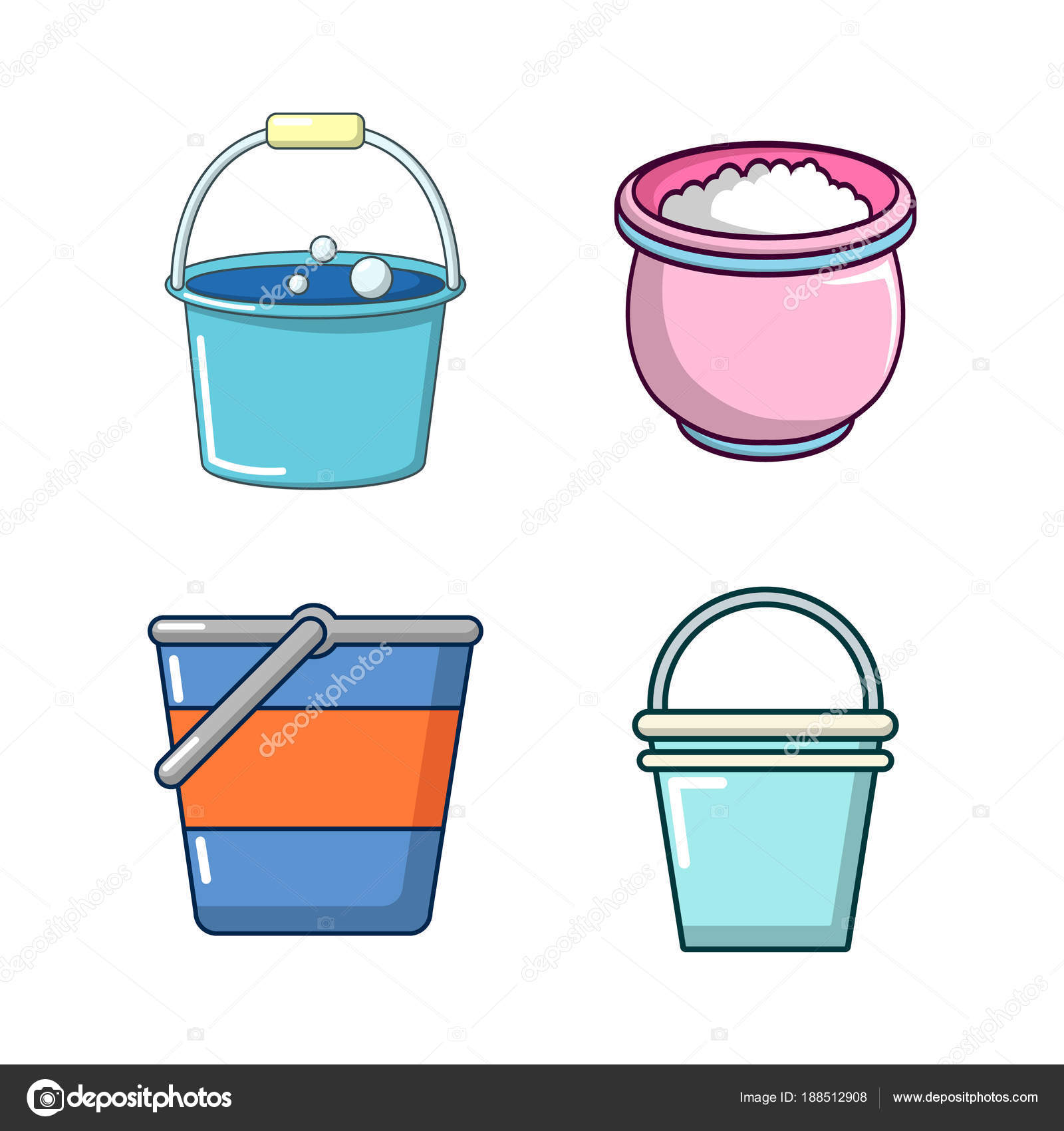 Bucket icon set, cartoon style — Stock Vector © ylivdesign #188512908 Bucket icon set, cartoon style — Stock Vector © ylivdesign #188512908