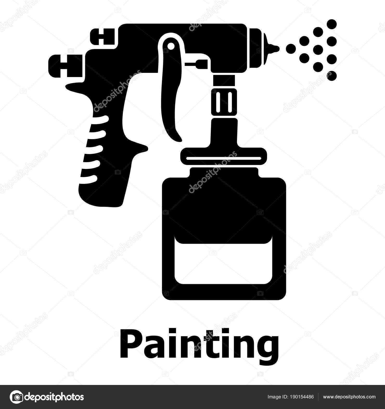 Spray Gun Spraying Vector Paint Spray Vector Line Icon Car Body