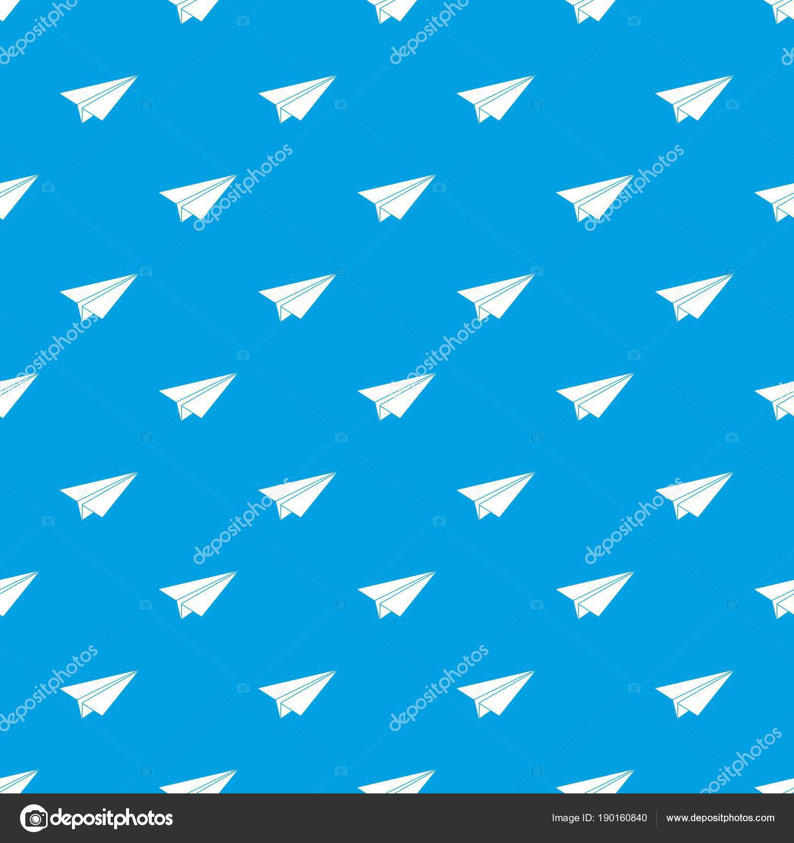 Paper airplane pattern seamless blue Stock Vector by ©ylivdesign 190160840