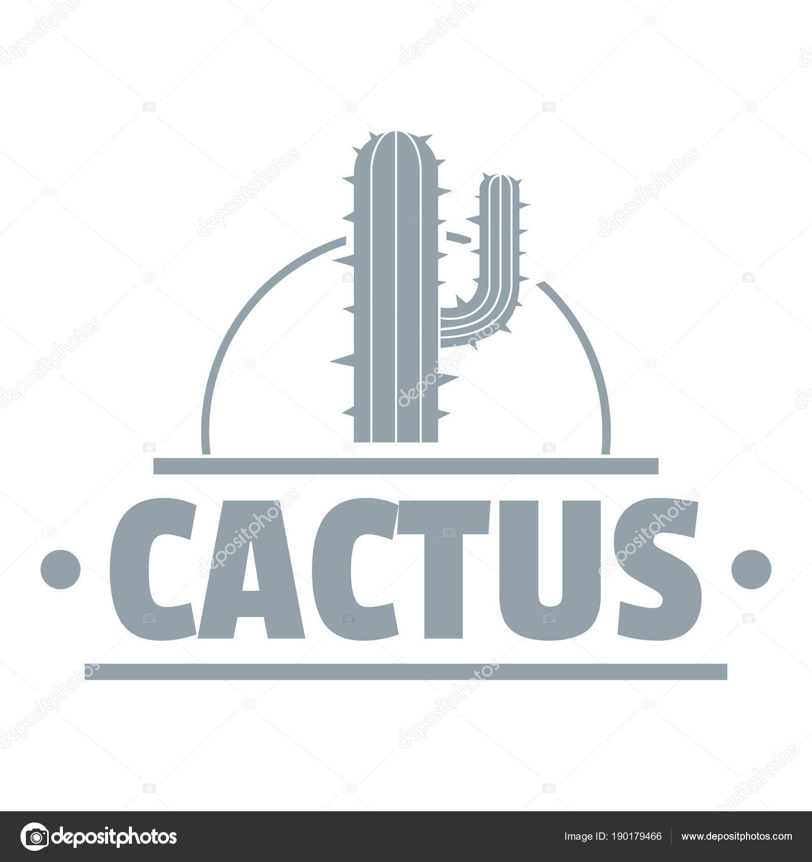 Cactus logo, simple gray style — Stock Vector © ylivdesign #190179466