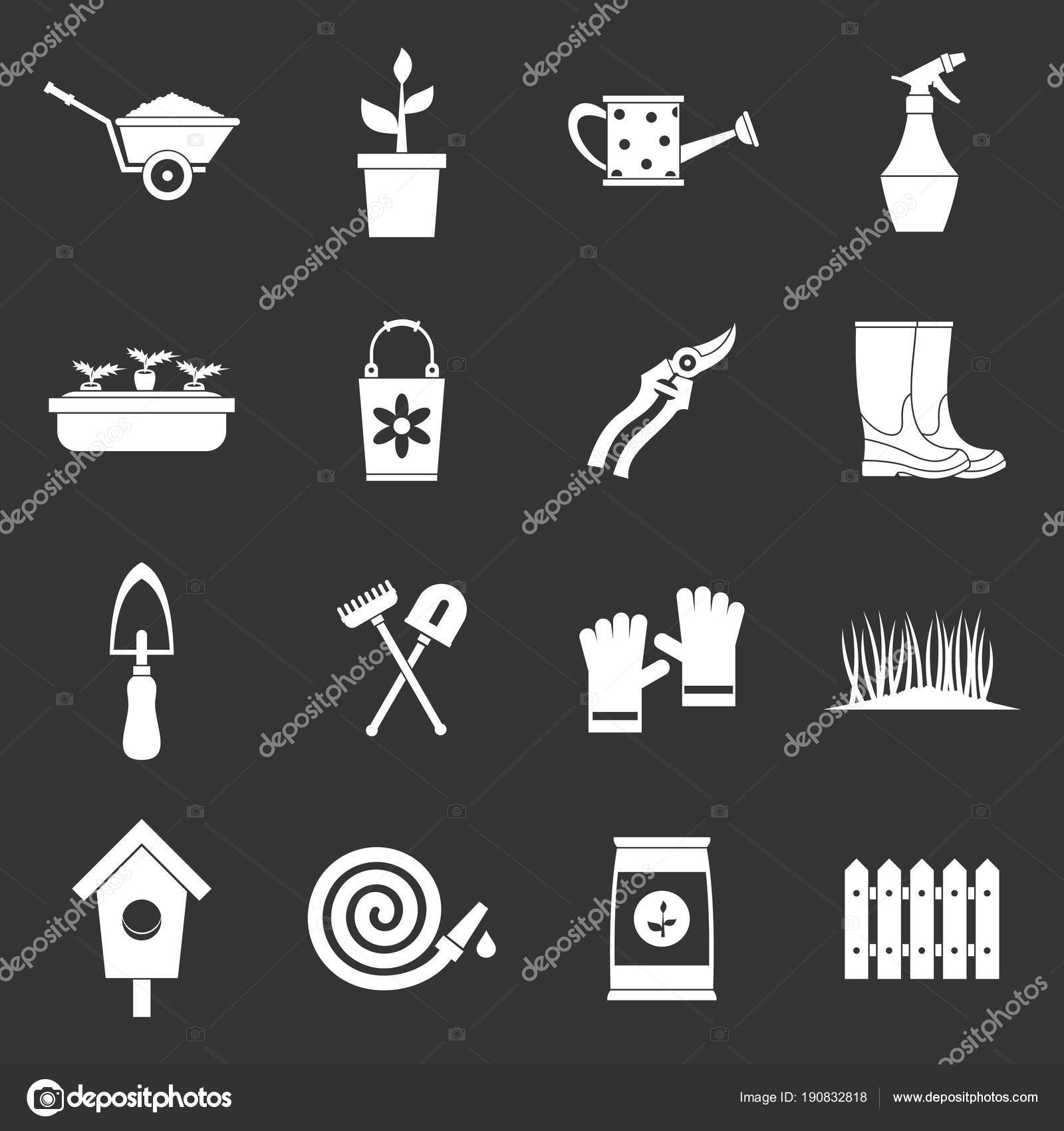 Gardening icons set grey vector Stock Vector by ©ylivdesign 190832818