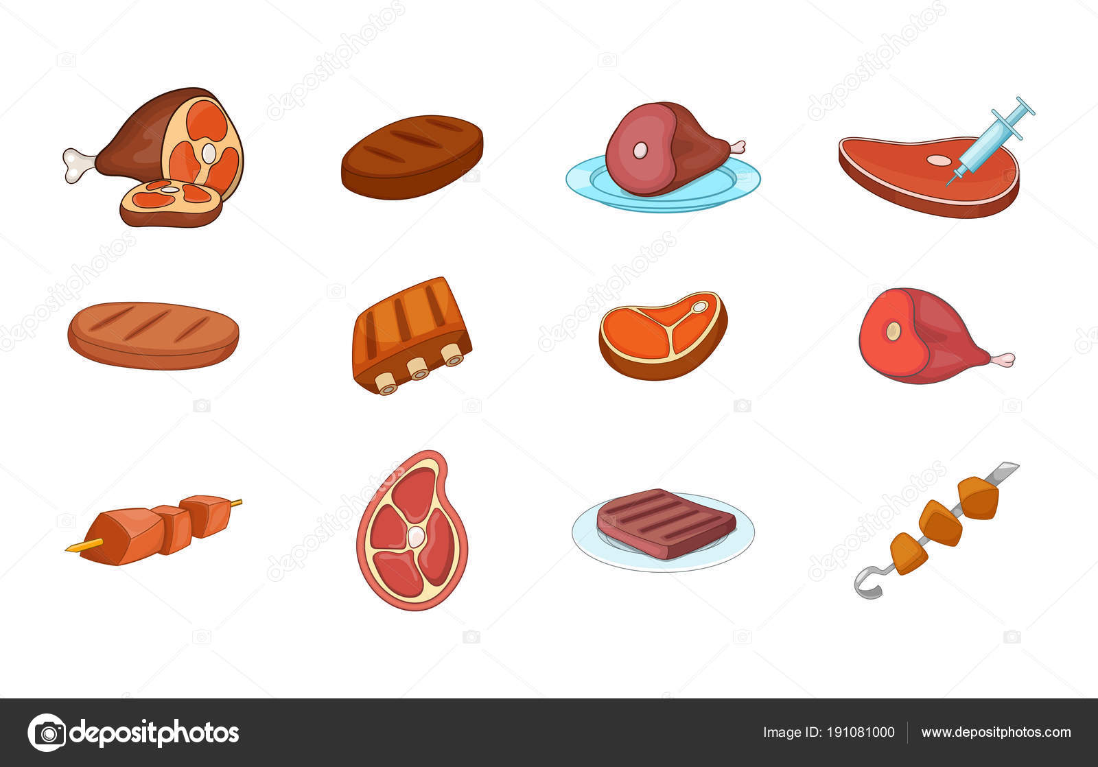 Vectores De La Carne De Dibujos Animados Descargar