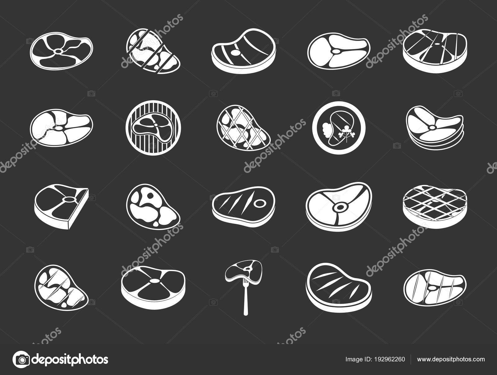 Beef icon set grey vector Stock Vector Image by ©ylivdesign #192962260