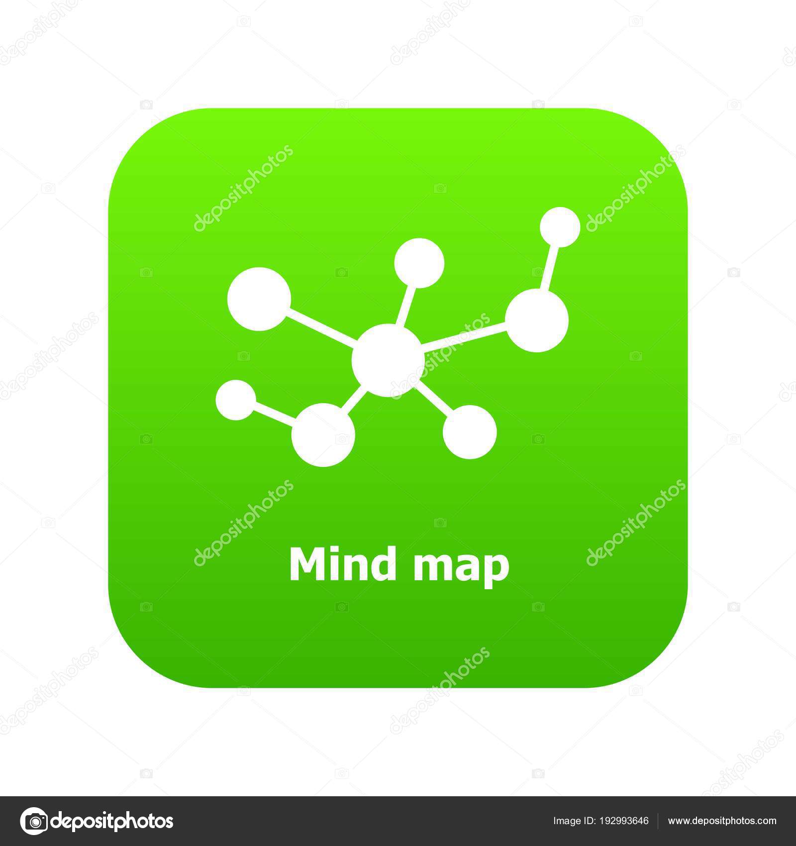 Mind map icon green vector Stock Vector Image by ©ylivdesign #192993646