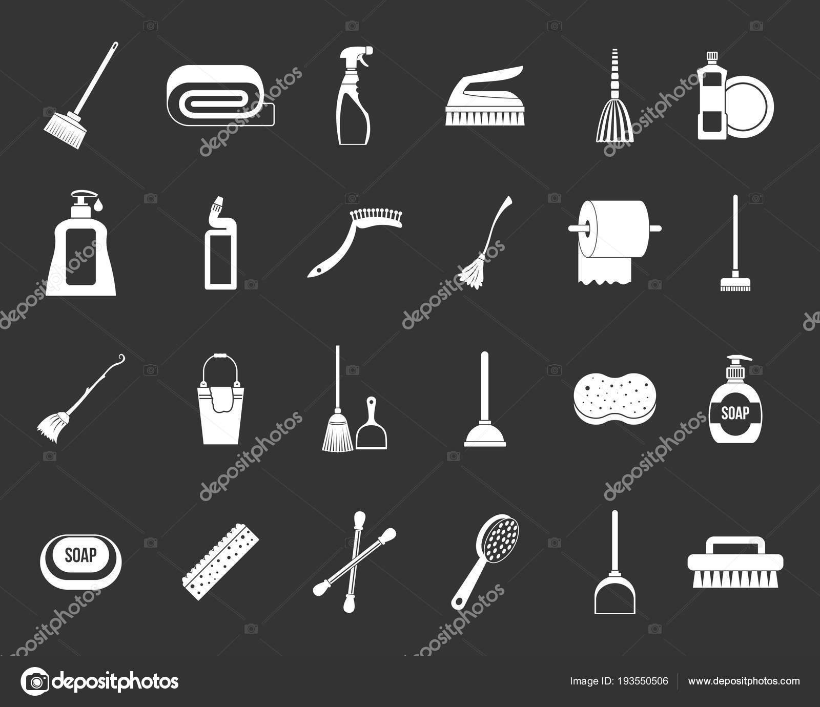 Cleaning tools icon set grey vector Stock Vector by ©ylivdesign 193550506