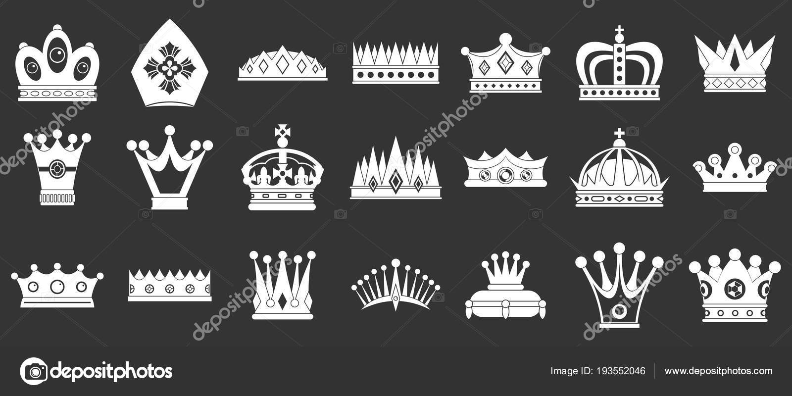 Crown icon set grey vector Stock Vector by ©ylivdesign 193552046