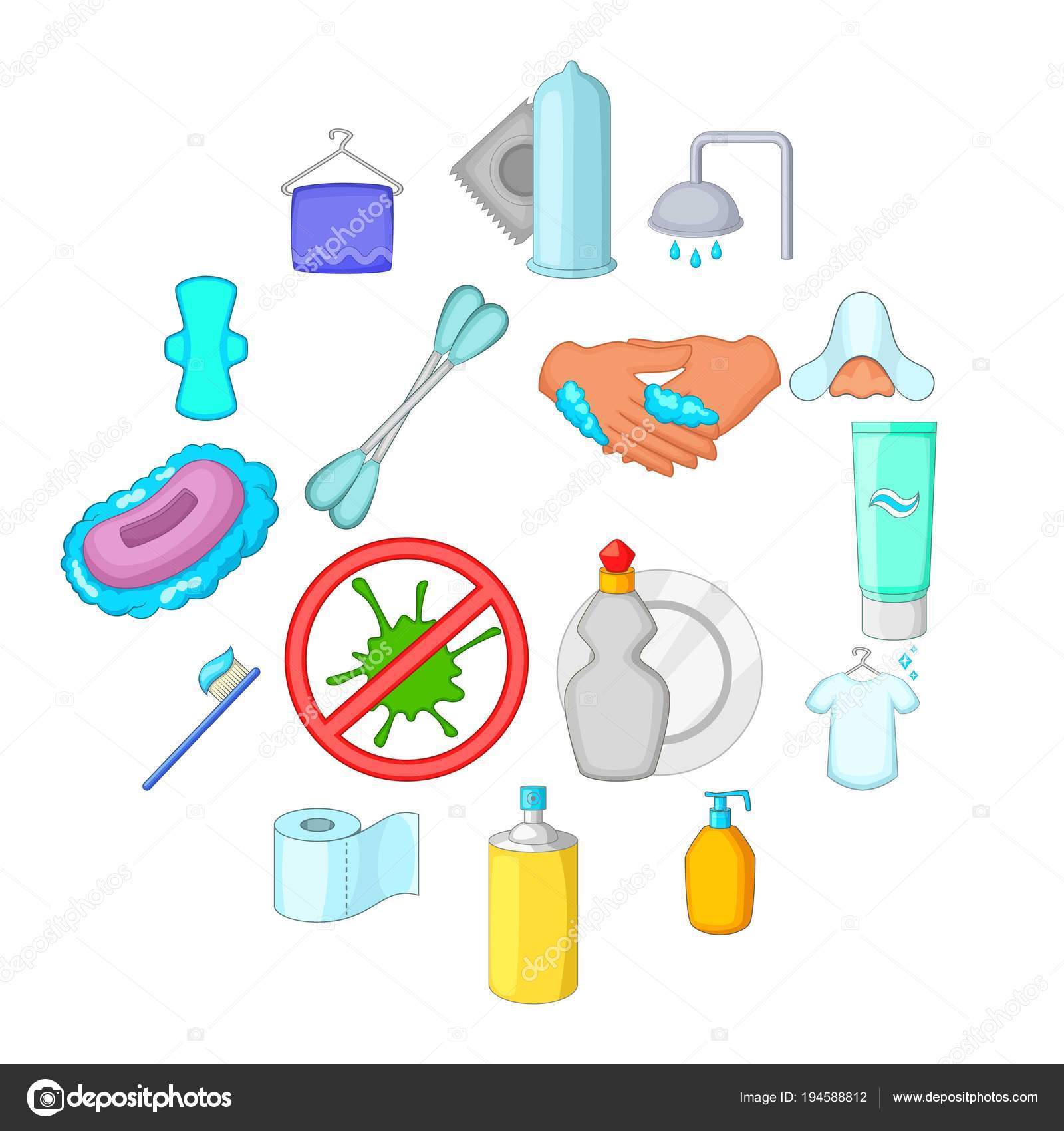 Dibujos: animados sobre la higiene | Conjunto de iconos de higiene ...