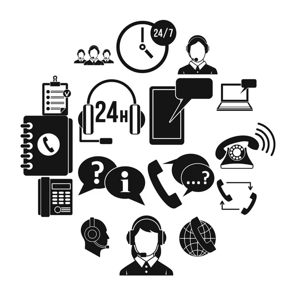 Call center symbols set flat icons Stock Vector Image by ©ylivdesign ...