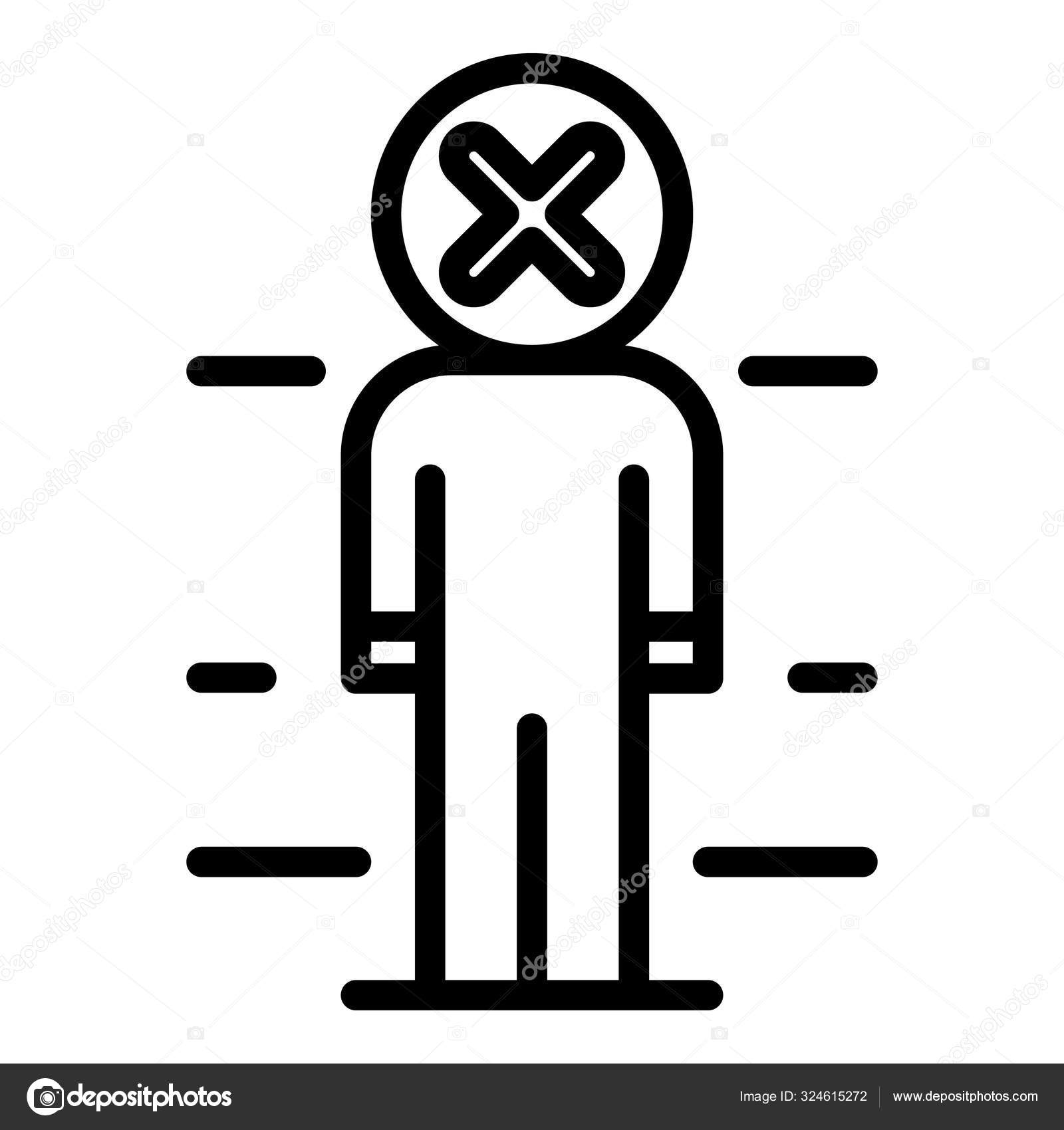 No biometric authentication icon, outline style Stock Vector by ...