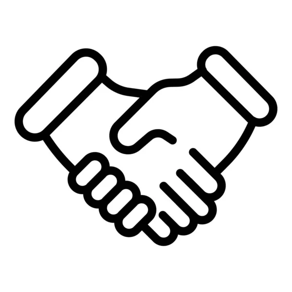 Handshake icon in outline style Stock Vector by ©ylivdesign 122936232