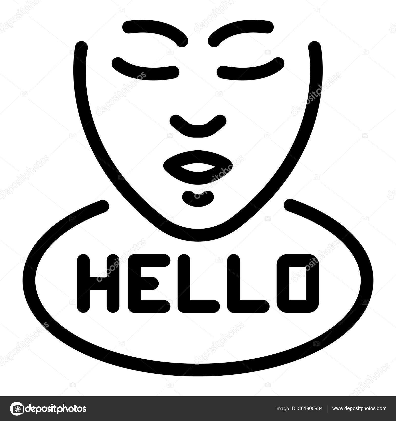 Womans face and hello icon, outline style Stock Vector by ©ylivdesign ...