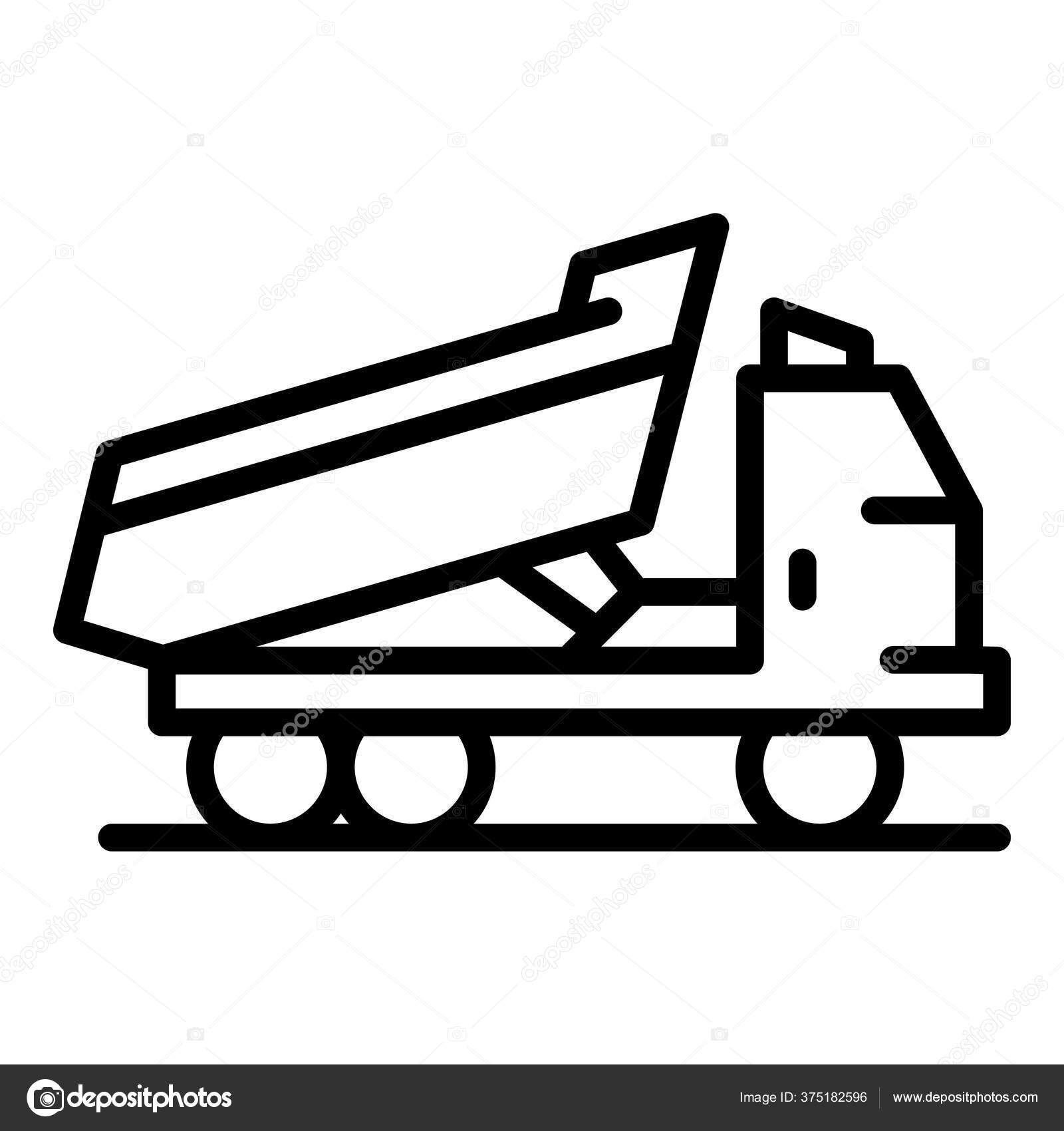 Tipper truck icon, outline style Stock Vector by ©ylivdesign 375182596