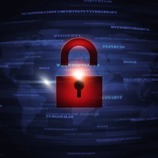 Red Web Lock and Passwords - Stock Image - Everypixel