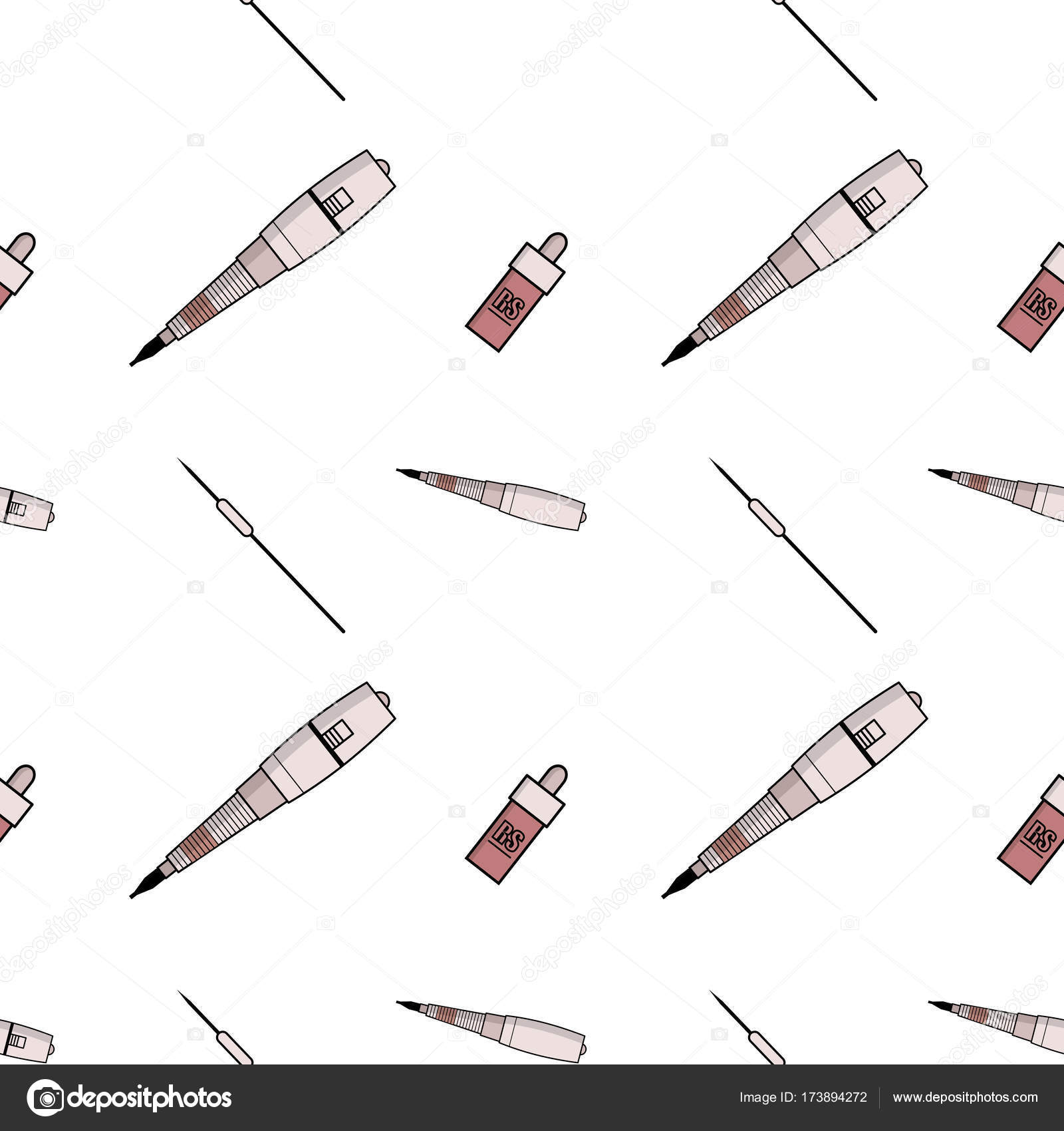 Vector simple pattern of equipment for permanent make-up. Used for ...