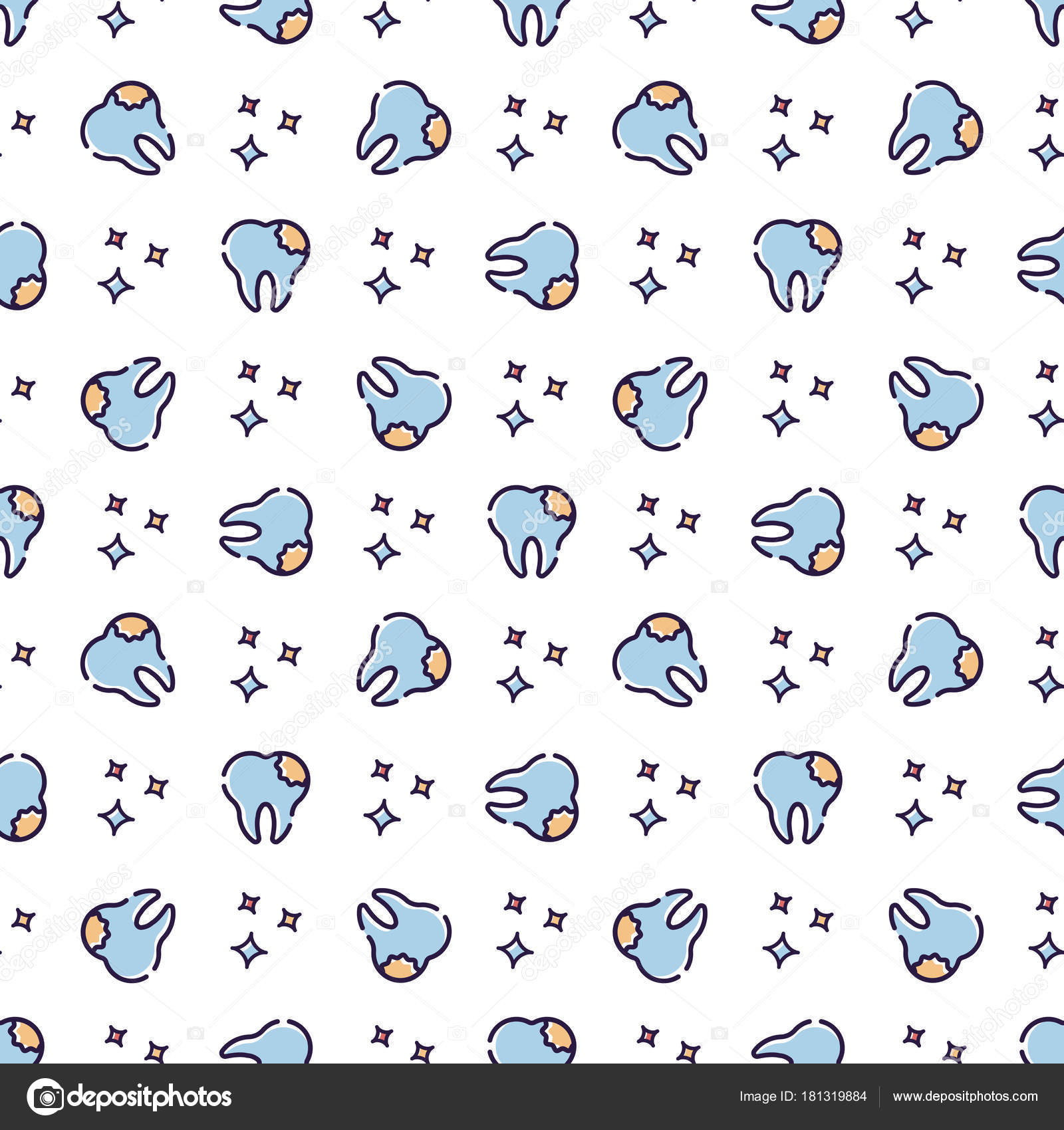 Digital Dental Seamless File Toothbrushes Seamless Repeat Pattern for ...