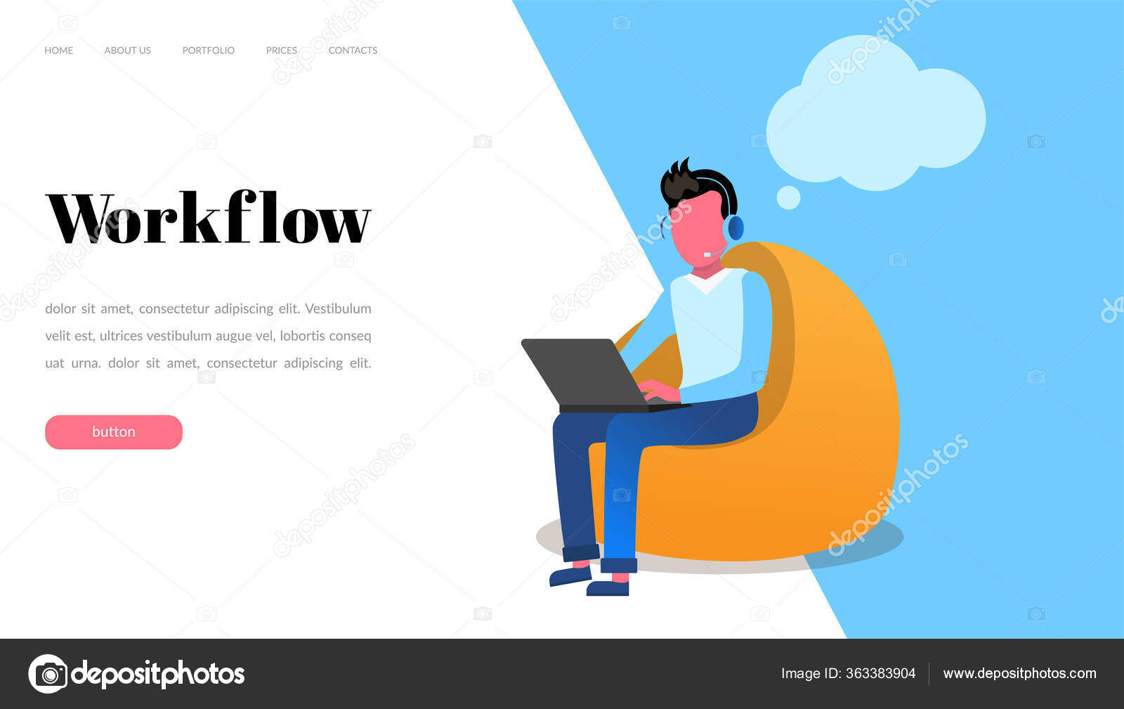 Web Page Design Templates Workflow People Laptop Coworking Modern ...