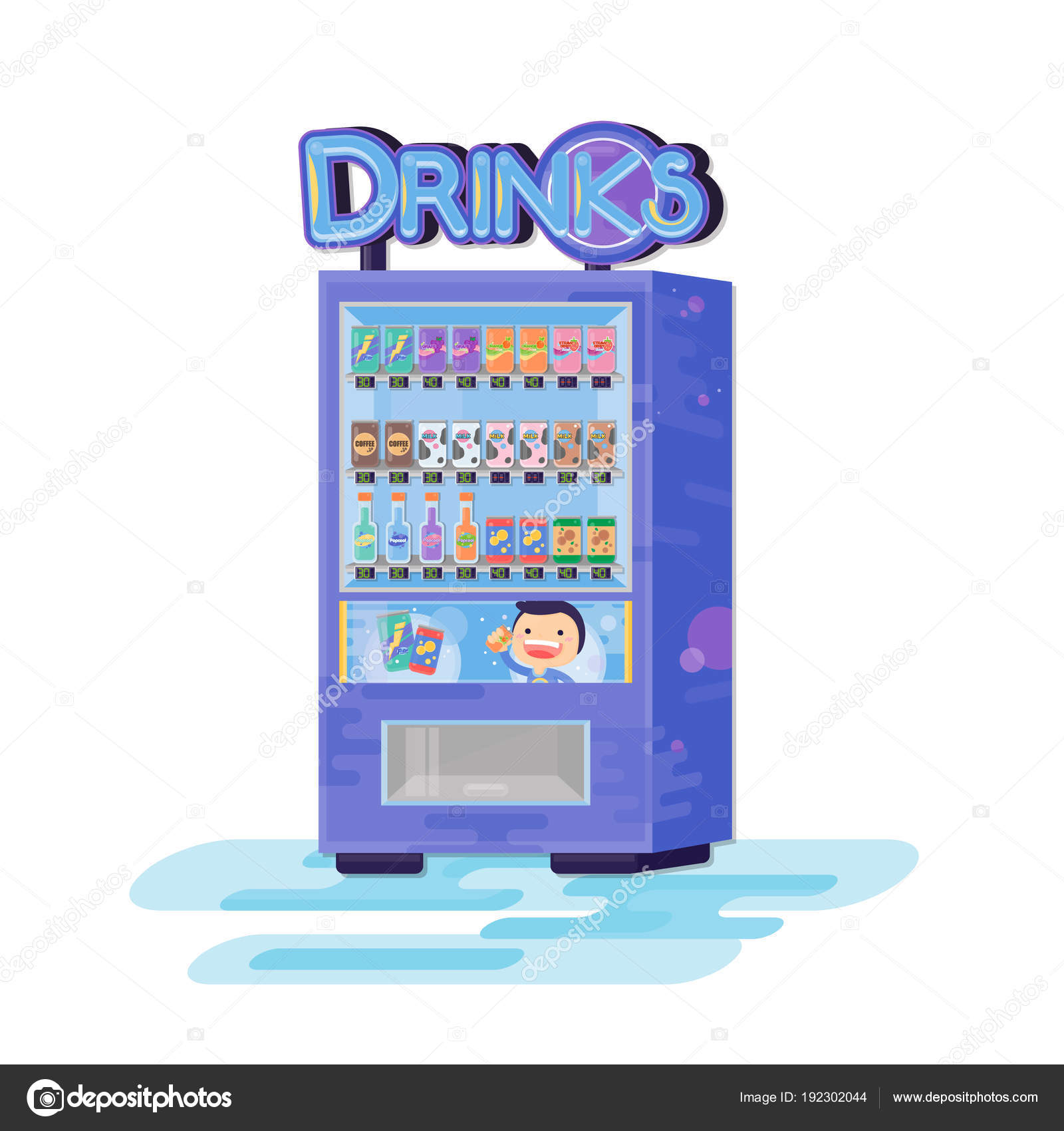 Vending Machine Drinks Vector Flat Cartoon Illustration Stock Vector by ©wasaneap@gmail.com ...