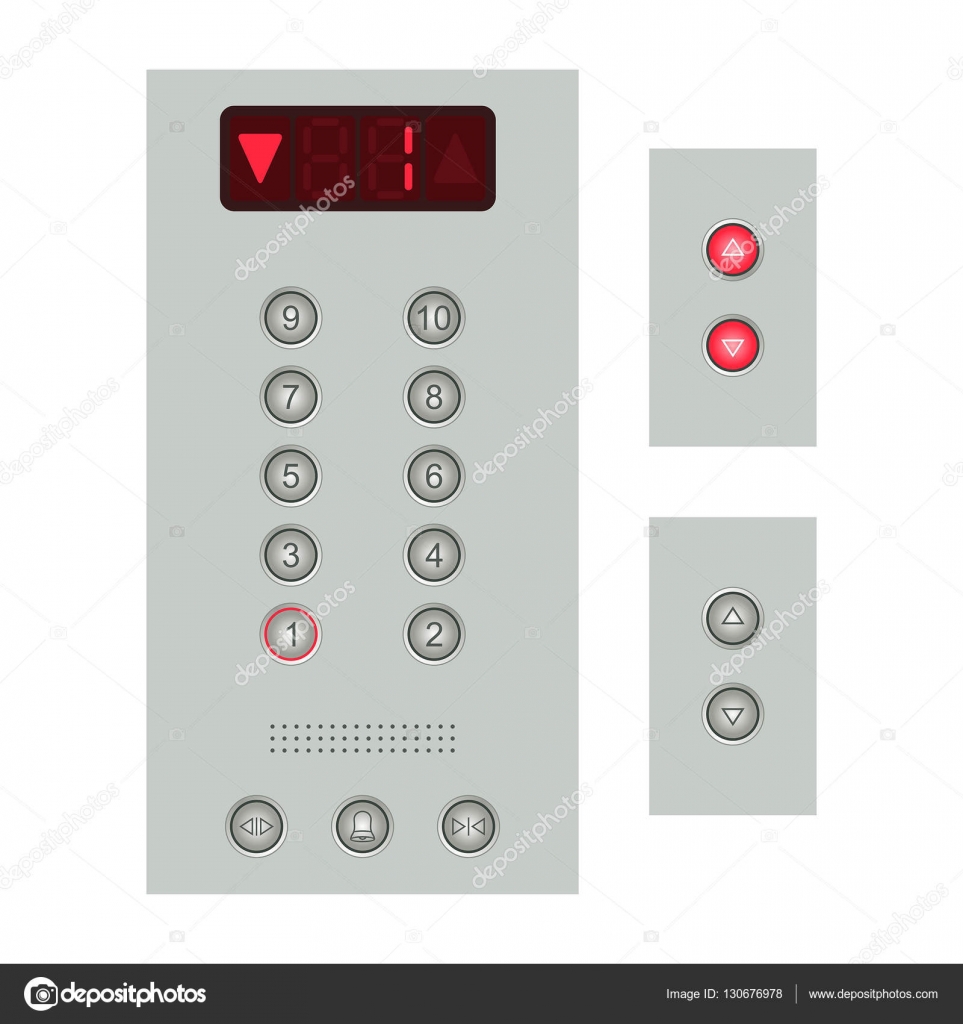 Elevator buttons panel — Stock Vector © Volykievgenii #130676978