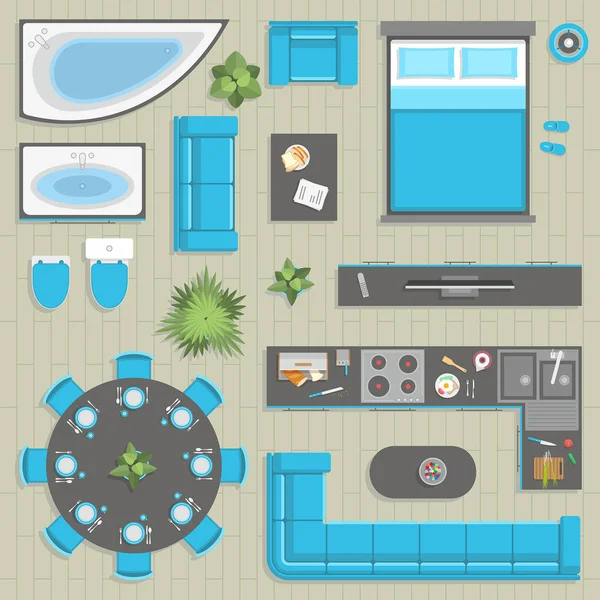 Top view furniture Vector Art Stock Images | Depositphotos
