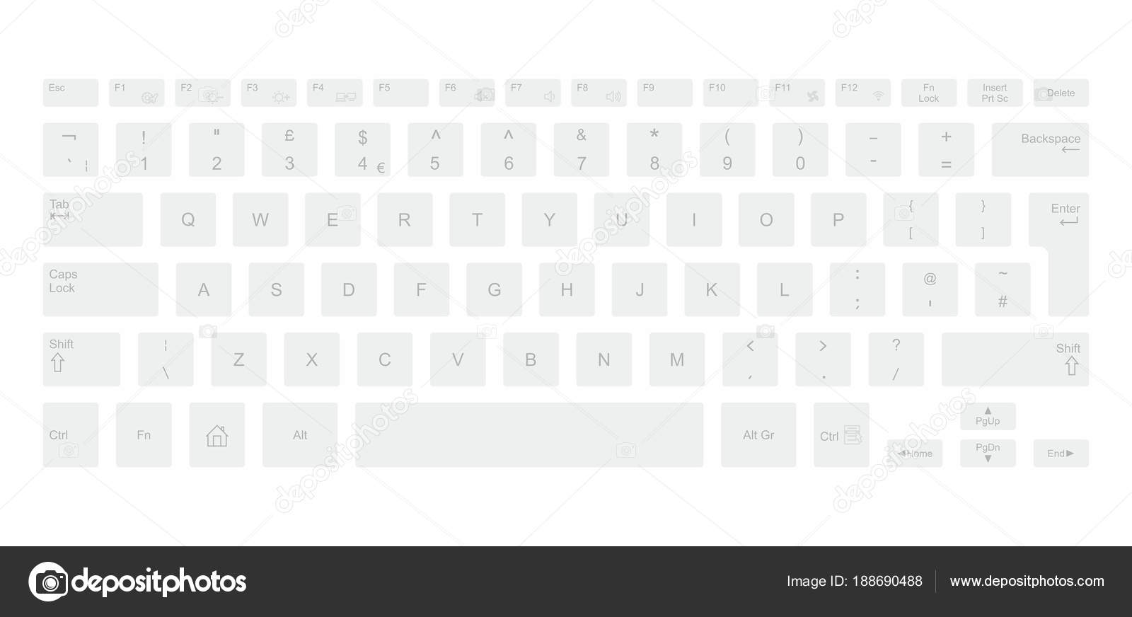 White Computer Keyboard Isolated White Background Stock Vector Image by ...