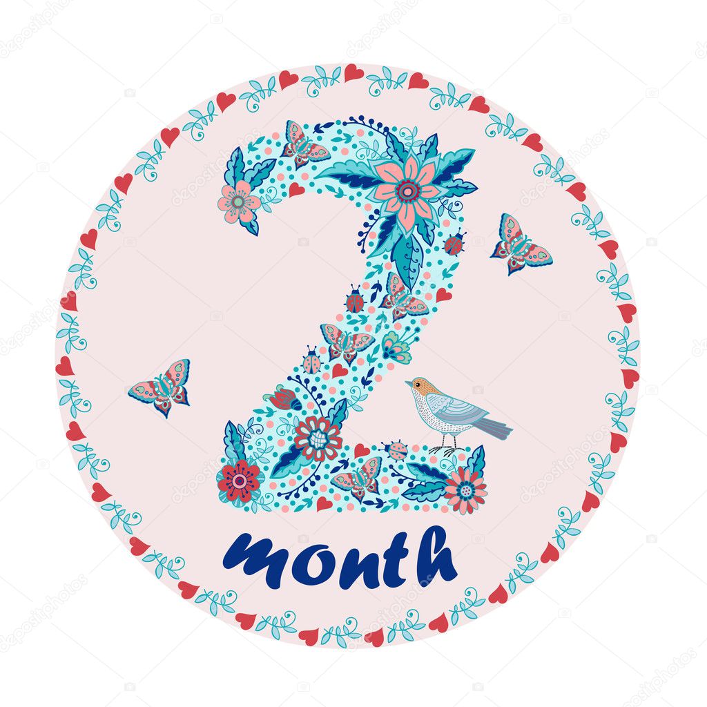 Decorative sticker to the 2-month baby — Stock Vector © Ann_art #125041622