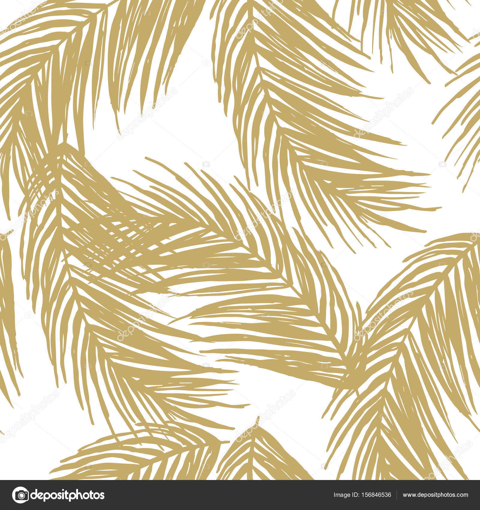 Pattern with golden palm leaves Stock Vector by ©Ann_art 156846536