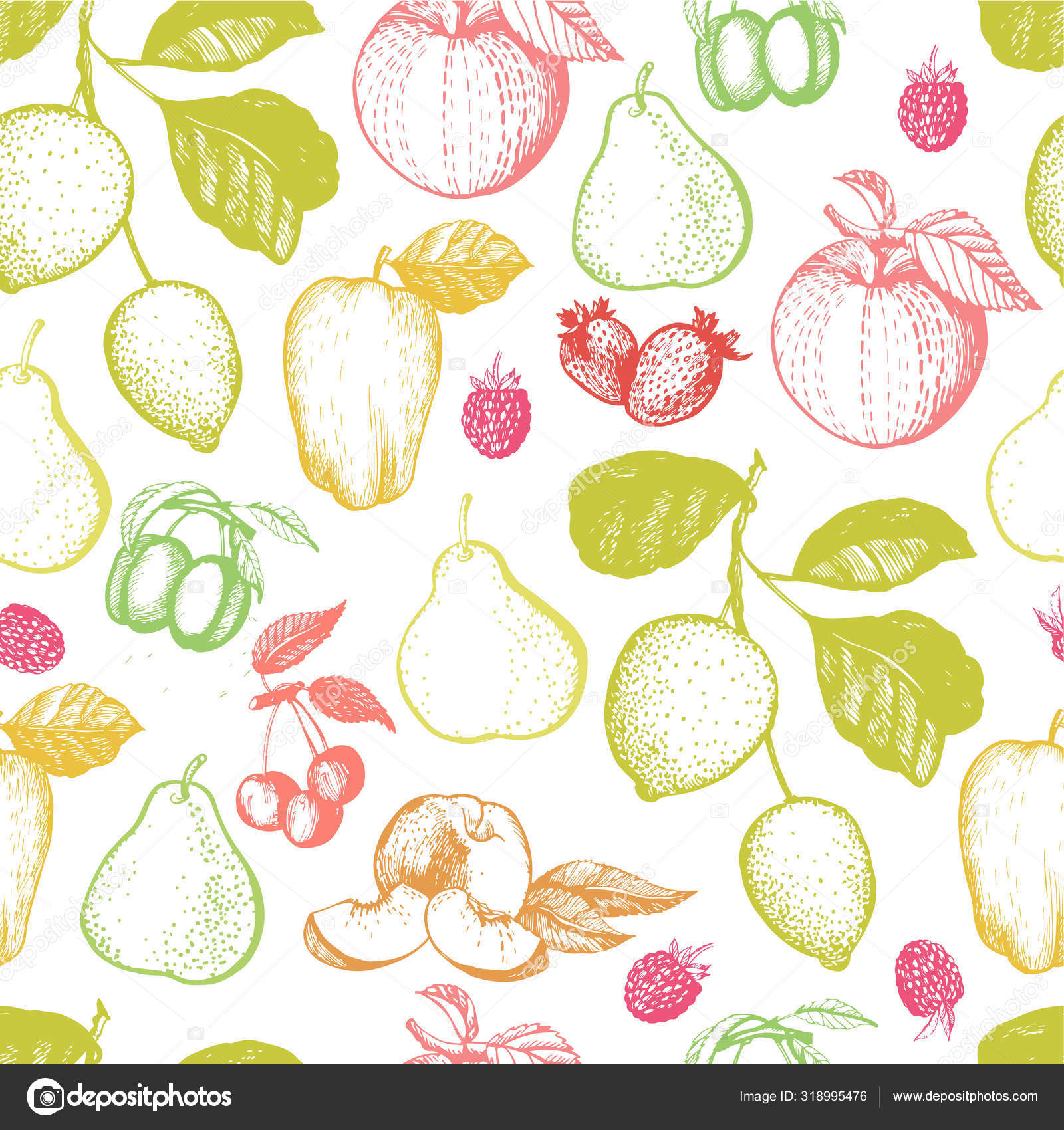 Graphic color fruit pattern Stock Vector by ©Ann_art 318995476