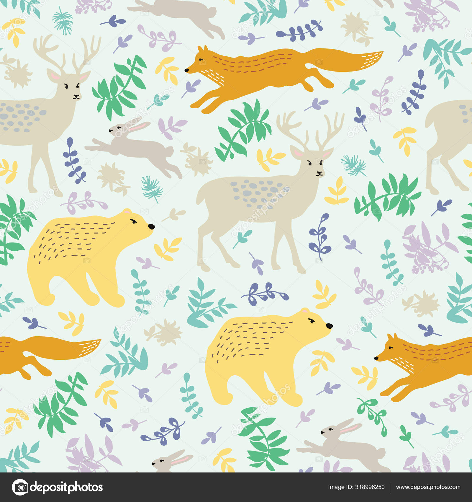 Forest decorative pattern with animals Stock Vector Image by ©Ann_art ...