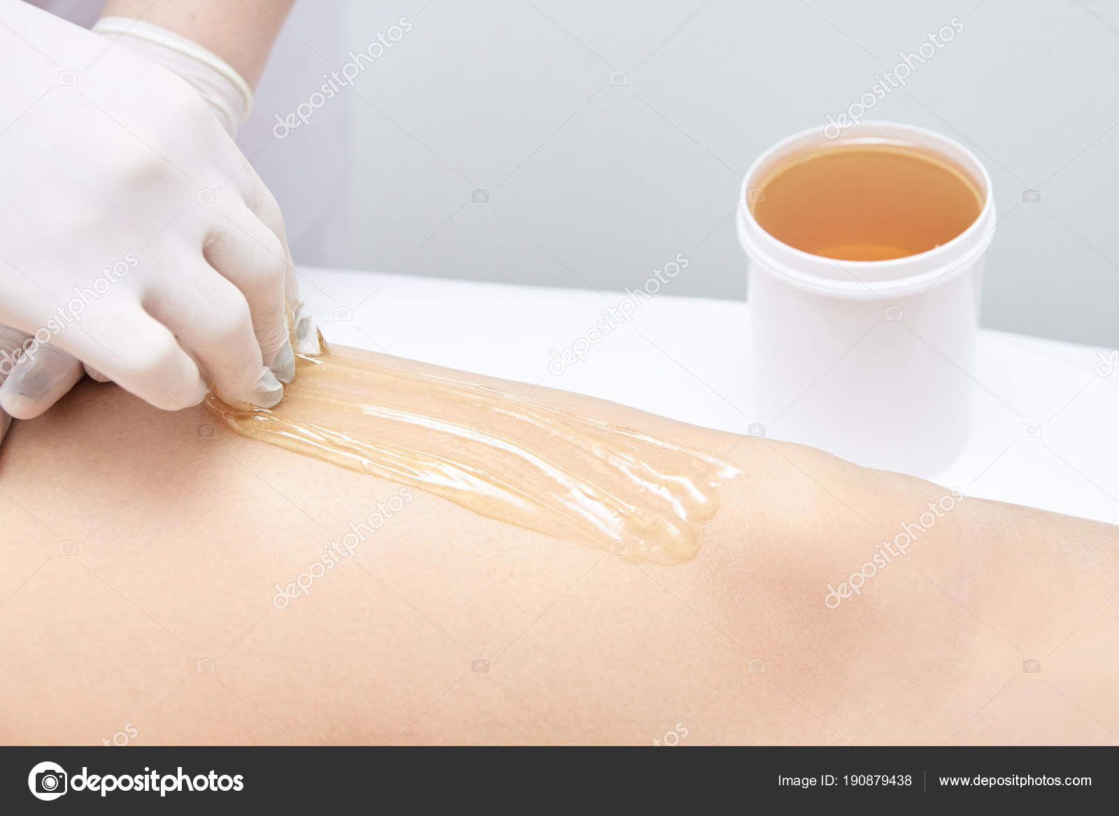 Cosmetic procedure. Depilation with wax. Beauty and health. Bright skin ...