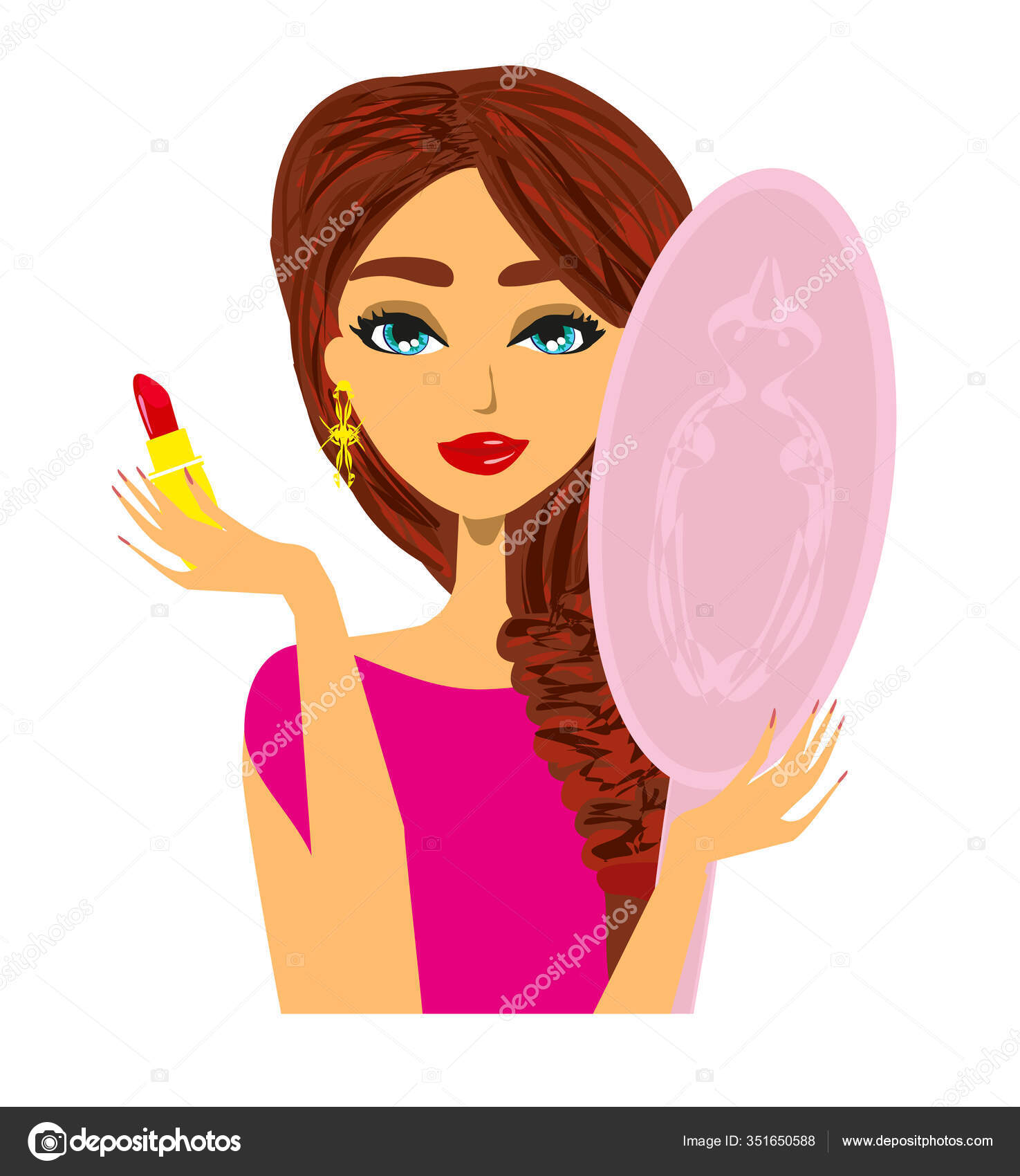 Girl Putting On Makeup Cartoon | Saubhaya Makeup