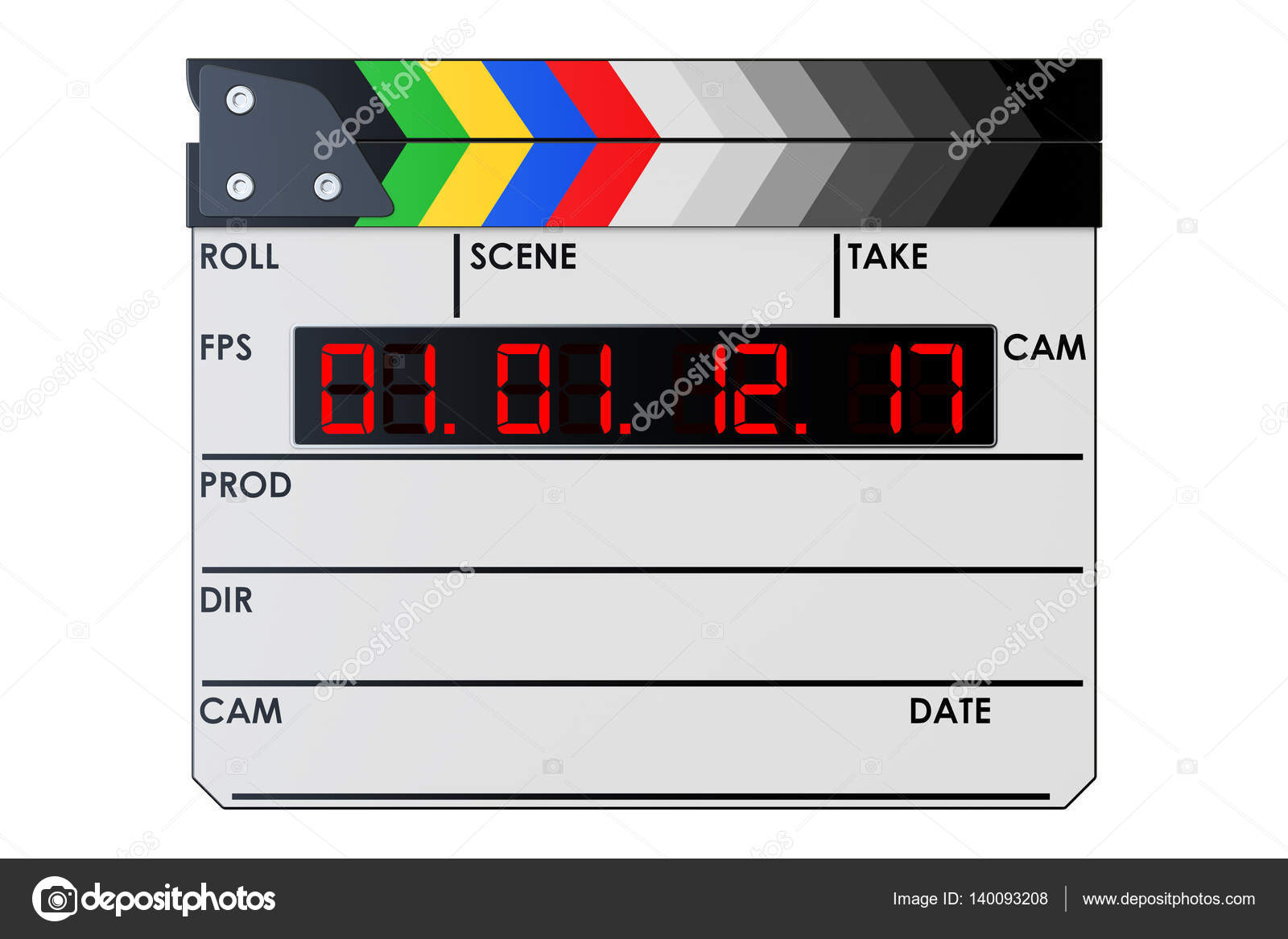 Digital movie clapper board, clapperboard. 3D rendering — Stock Photo ...