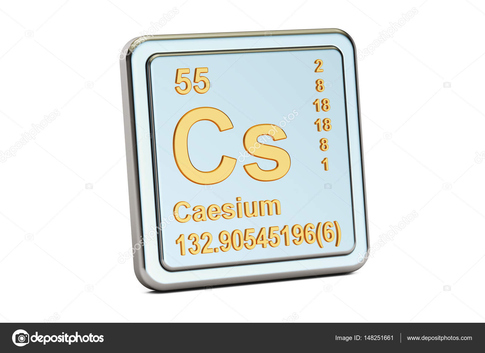 Caesium Cs, chemical element sign. 3D rendering — Stock Photo © alexlmx ...