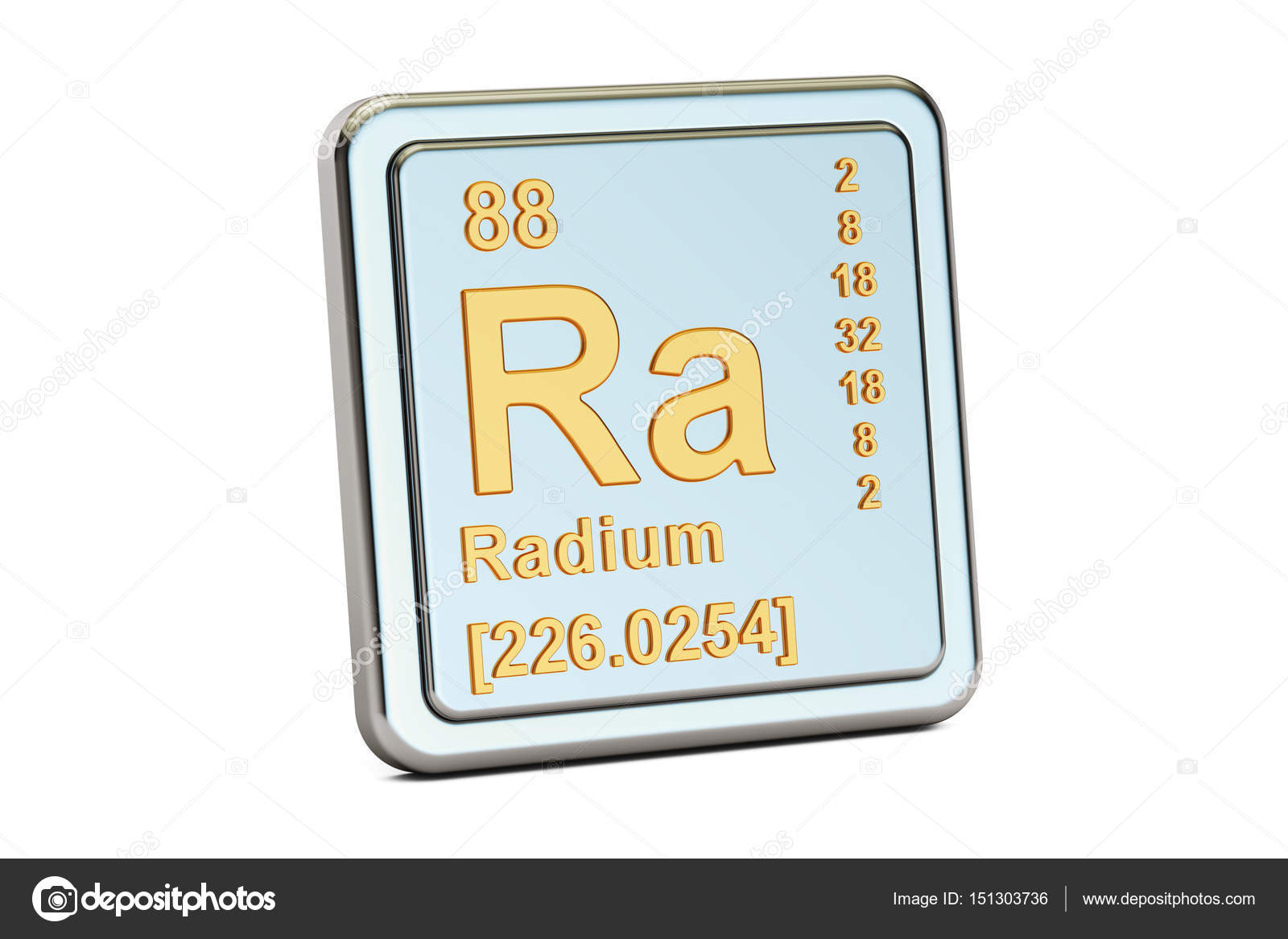 Radium Ra, chemical element sign. 3D rendering — Stock Photo © alexlmx ...