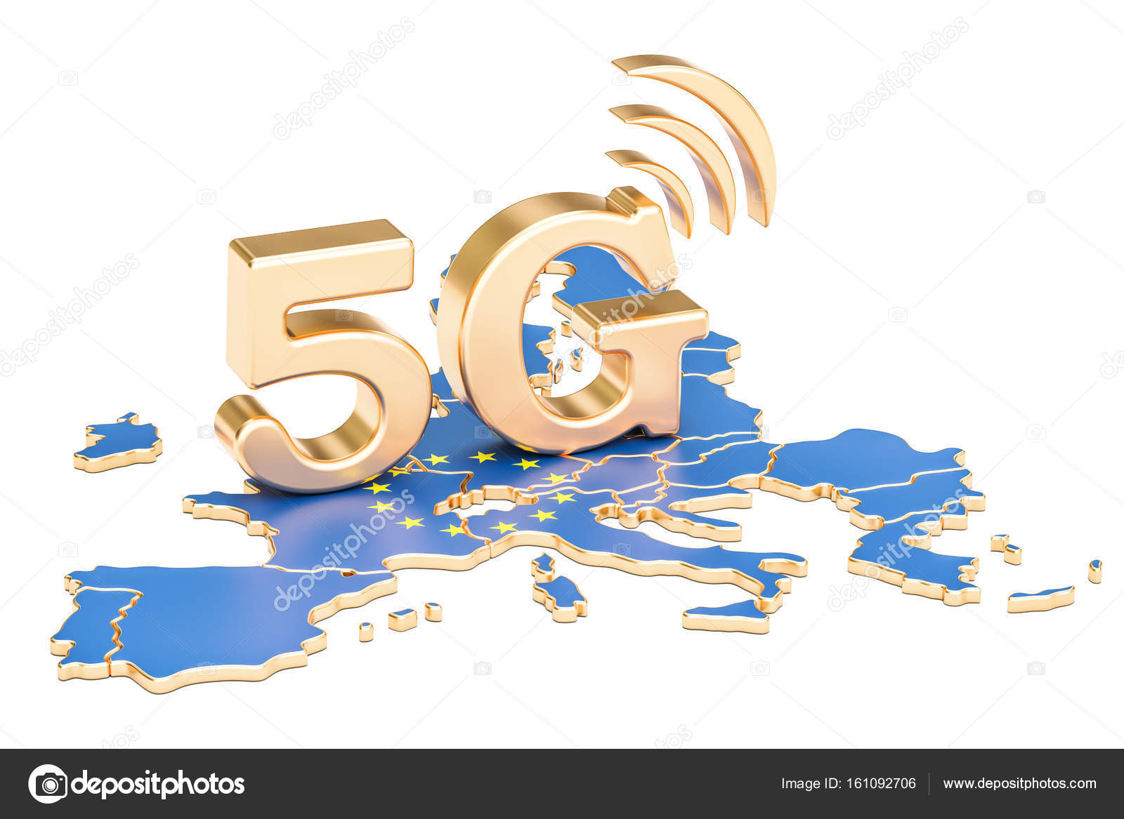 5G in European Union concept, 3D rendering Stock Illustration by ...