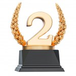 3d second plae silver trophy and laurels Stock Photo by ...