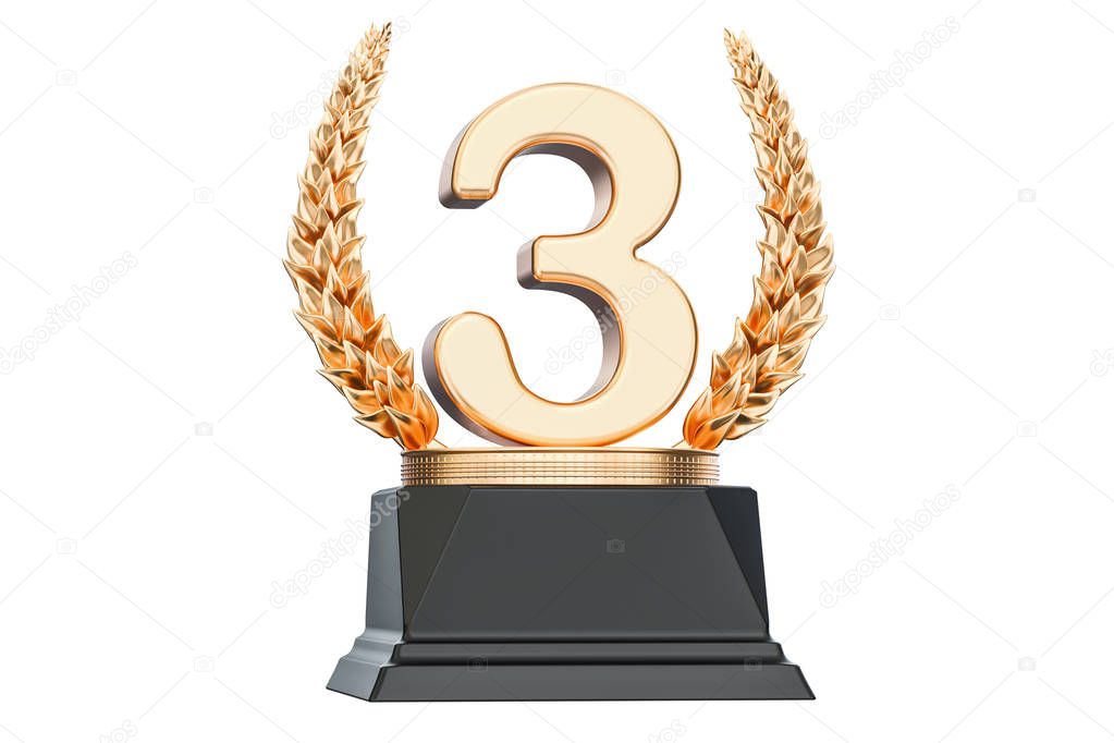 Tercer lugar copa trofeo, representación 3D 2023