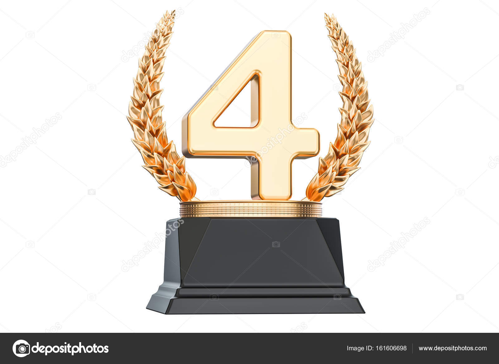 Fourth place trophy cup, 3D rendering Stock Photo by ©alexlmx 161606698