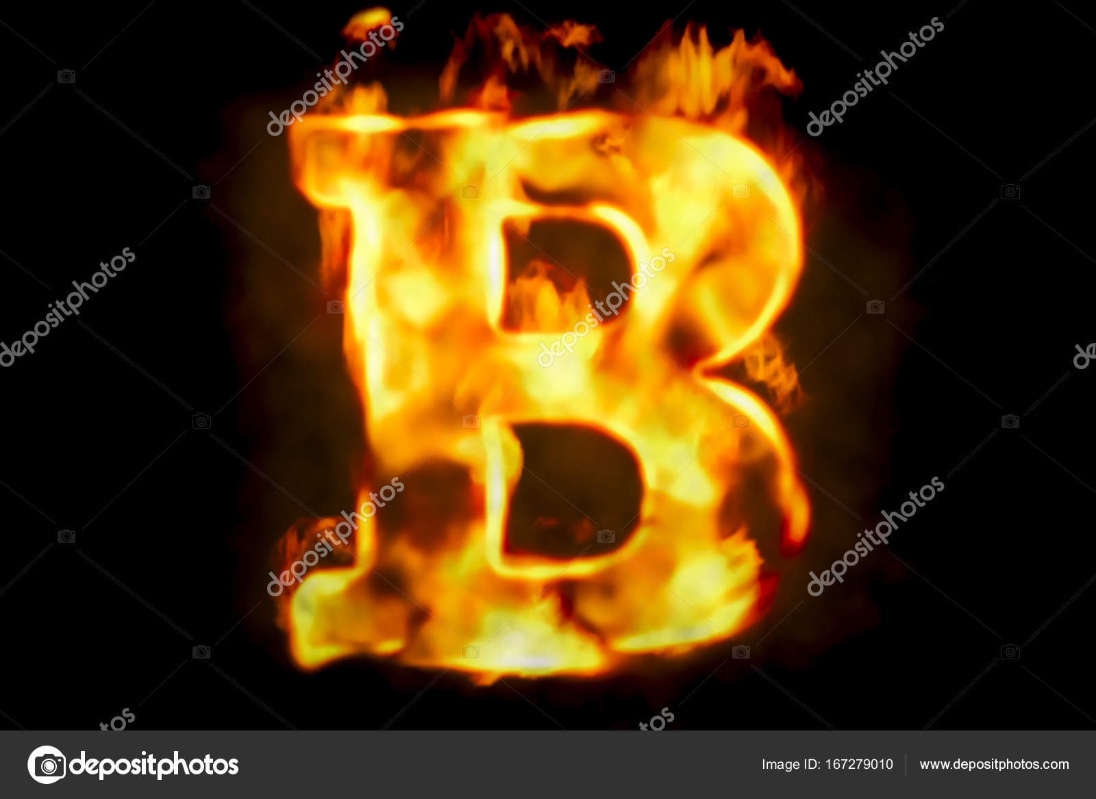 Fire letter B of burning flame light, 3D rendering Stock Photo by ...