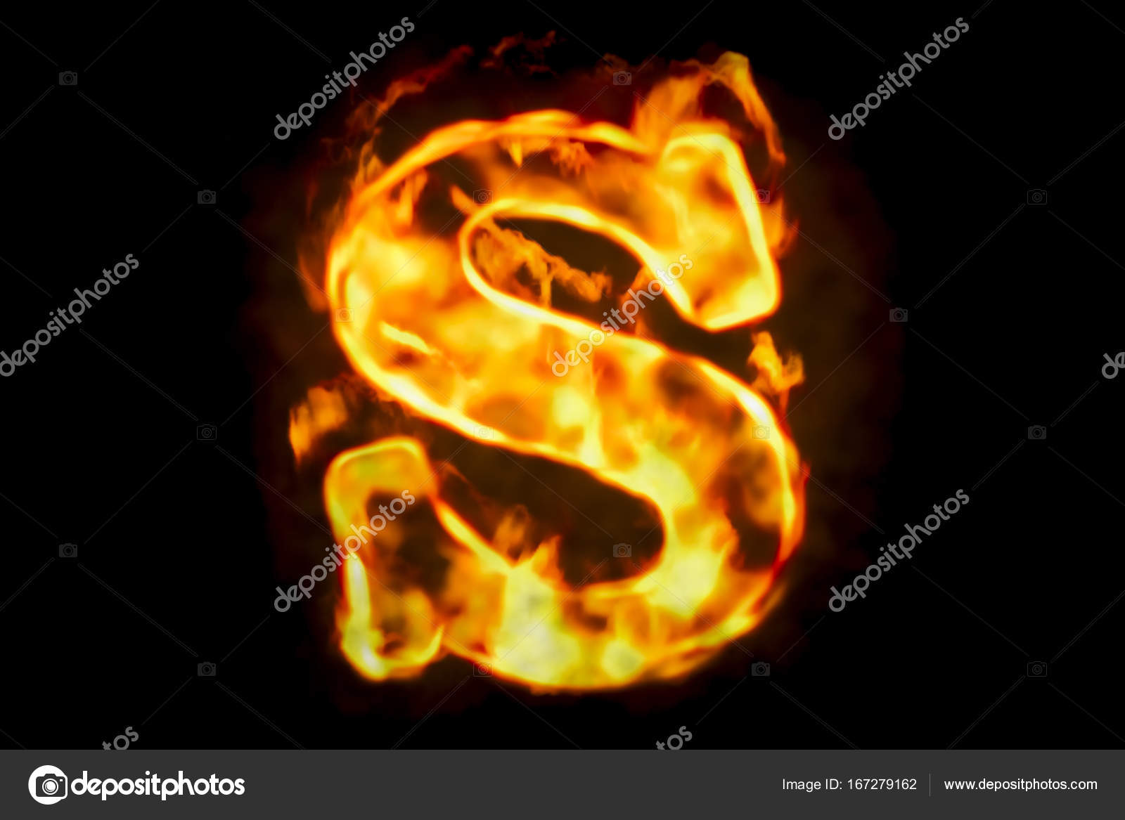 Fire letter S of burning flame light, 3D rendering Stock Photo by ...