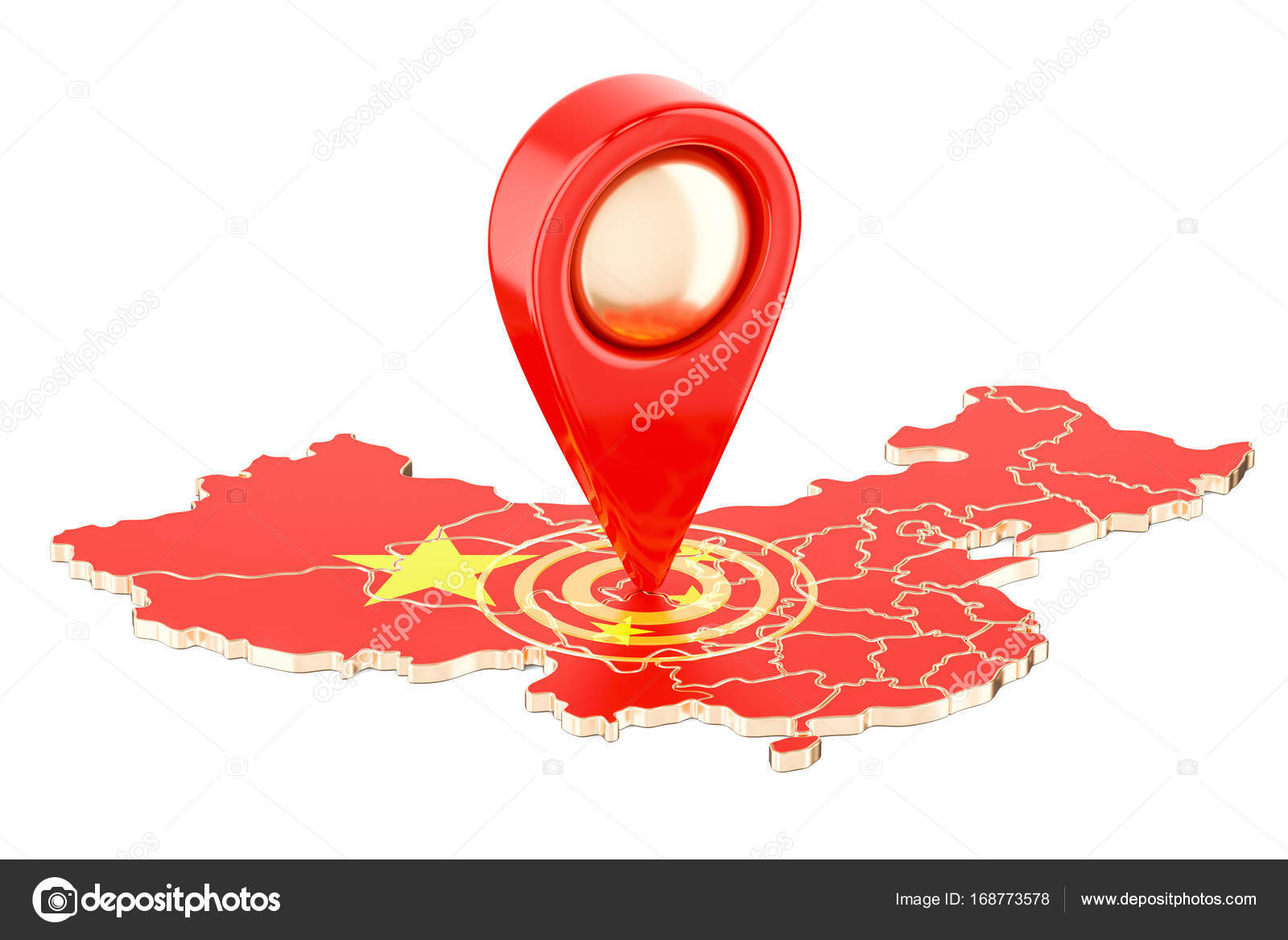 Map pointer on the map of China, 3D rendering Stock Photo by ©alexlmx ...