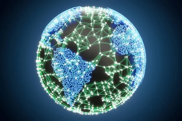 Global communication concept with Earth, 3D rendering - Stock Image ...