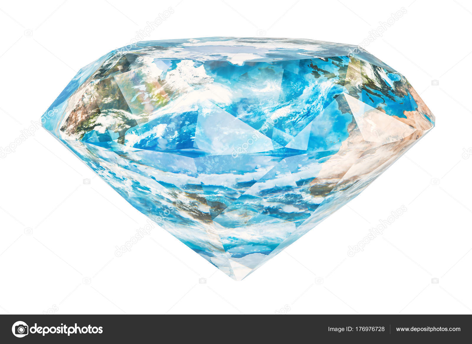 Diamond mining in the world concept. Gemstone with texture of th ...