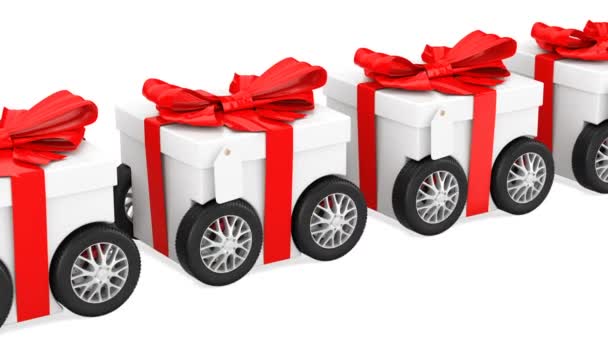 Gift box on wheels — Stock Photo © koya979 #25801355