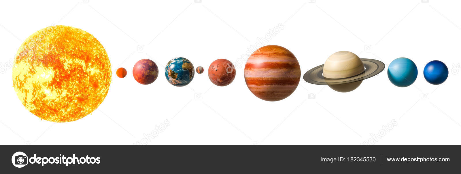 Planets of the solar system, 3D rendering Stock Photo by ©alexlmx 182345530
