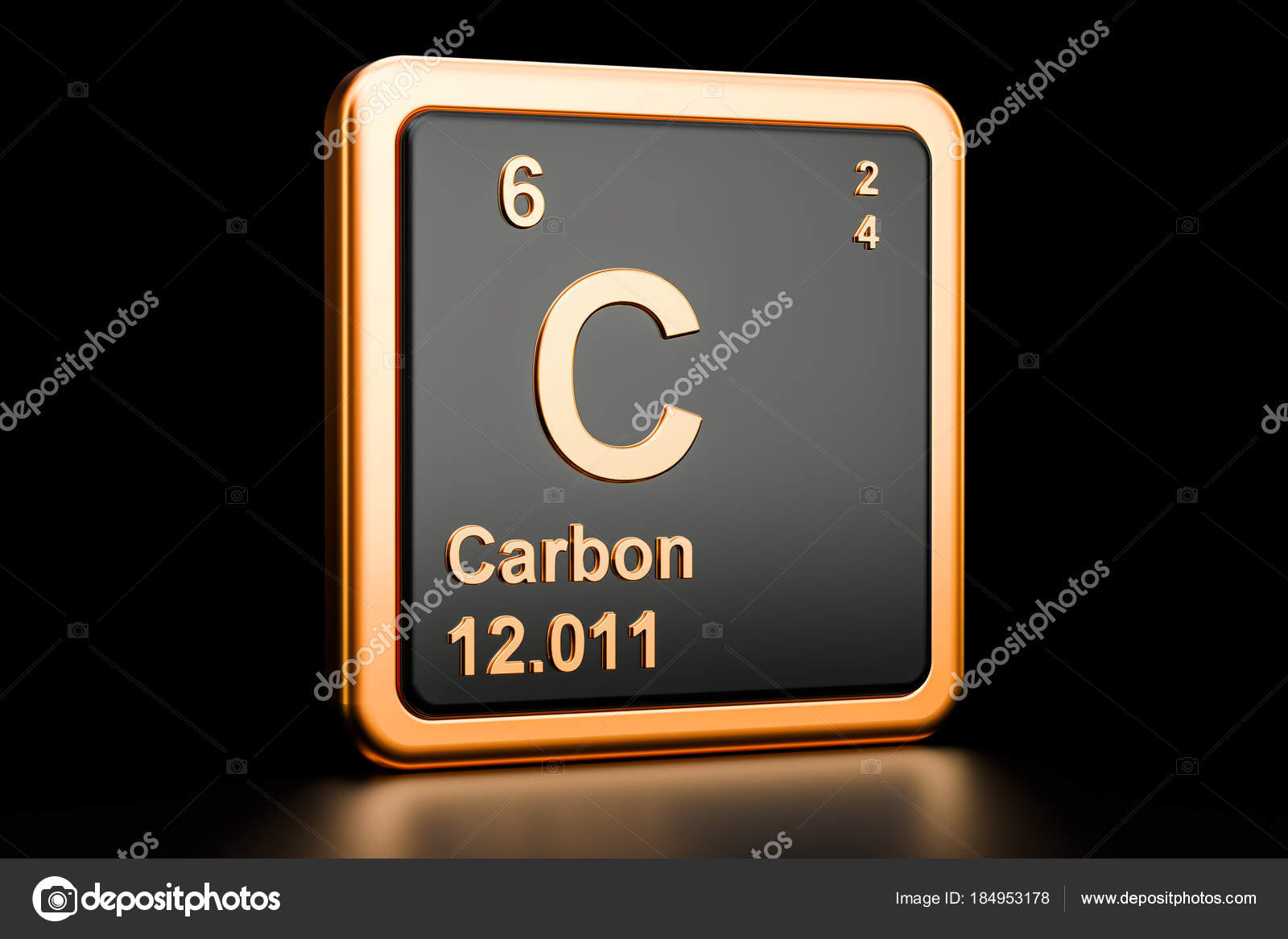 Carbono C elemento químico. Renderizado 3D: fotografía de stock ...