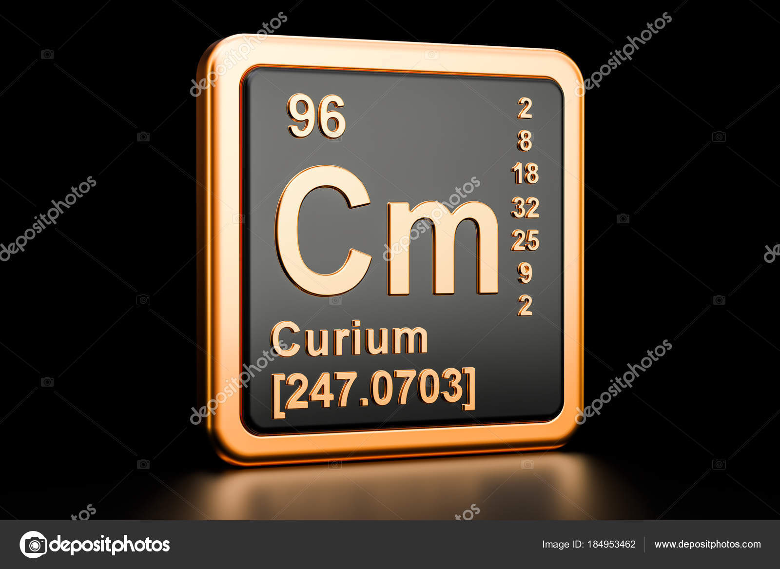 Curium Cm chemical element. 3D rendering — Stock Photo © alexlmx #184953462